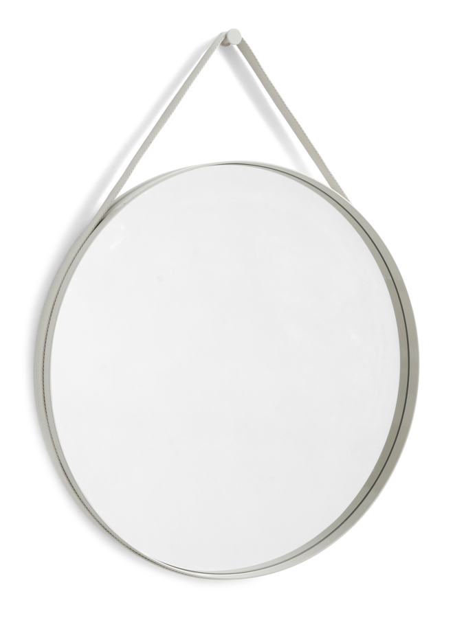 Strap Mirror No 2, ø 70 cm, Light grey | Hay | Mirrors - Designer ...