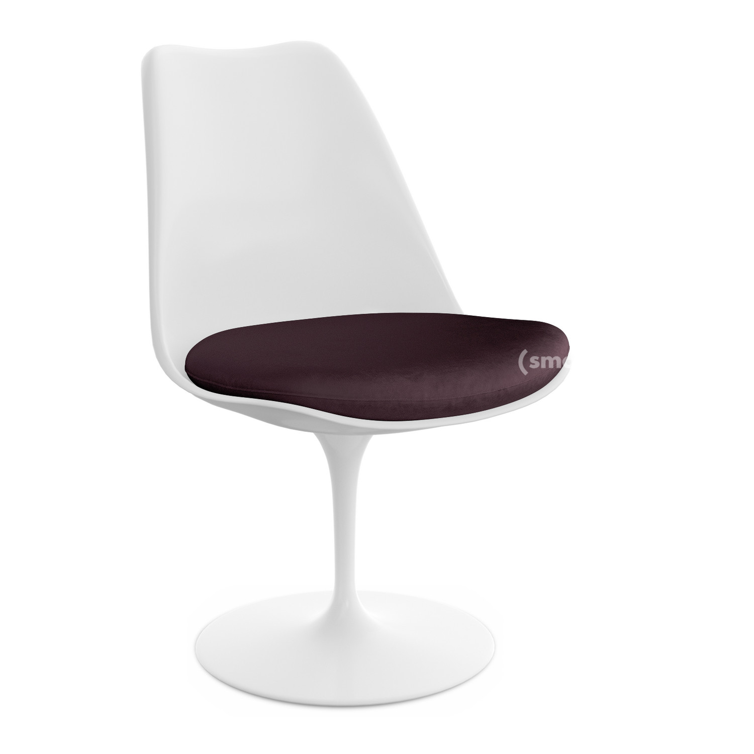 Saarinen Tulip Chair Swivel Seat cushion White Plum Eva 119 Knoll International by Eero Saarinen 1955 1957 Originals from smow