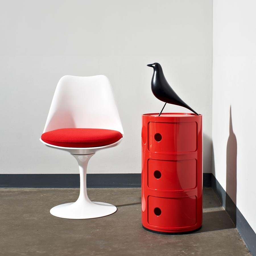 Kartell Componibili Round - 3 Compartments, Red by Anna Castelli ...