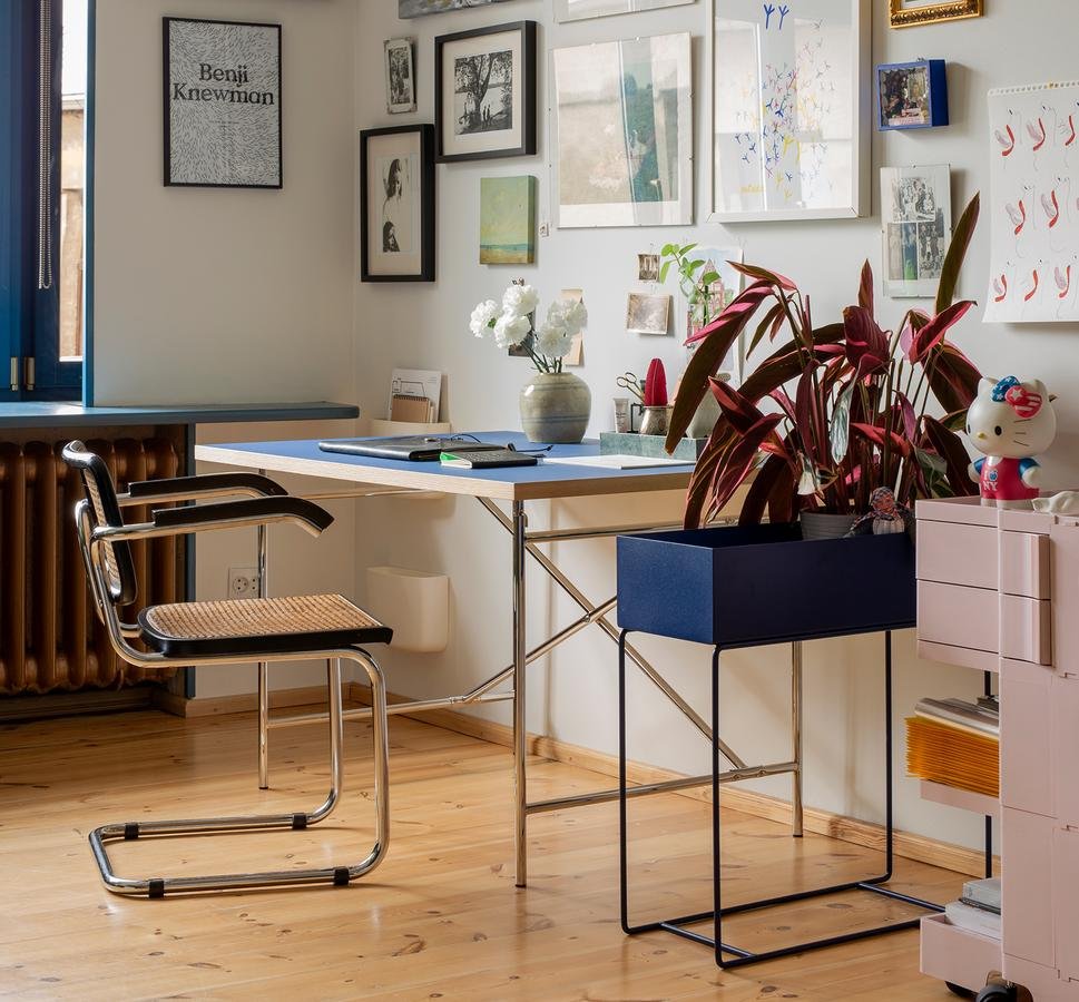 Table Top for Eiermann Table Frames, White melamine with oak edge, 160 ...