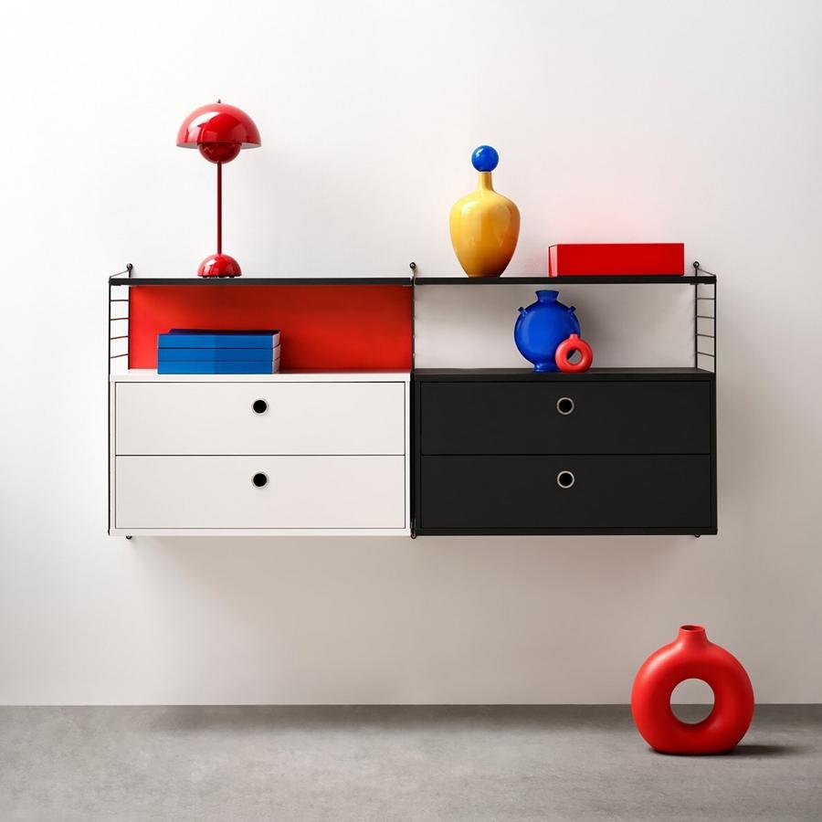 String System Drawer Unit | String | Wall Mounted Shelving - Designer ...