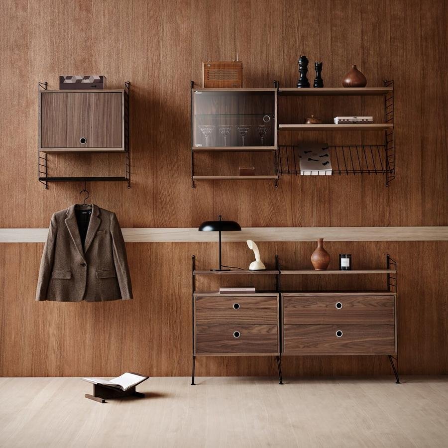String System Drawer Unit | String | Wall Mounted Shelving - Designer ...
