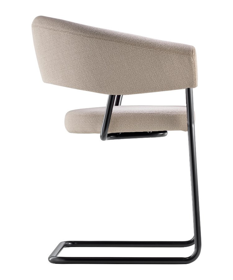 D9, Fabric Vidar 323 - sand, Powdercoated black, Plastic glides | Tecta | Cantilever Chairs ...