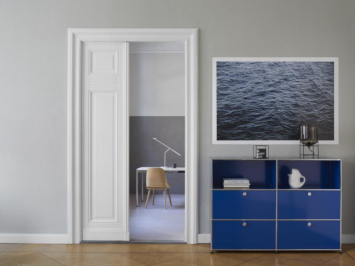 USM Haller Highboard L with 4 Drop-down Doors, Light grey RAL 7035 by ...