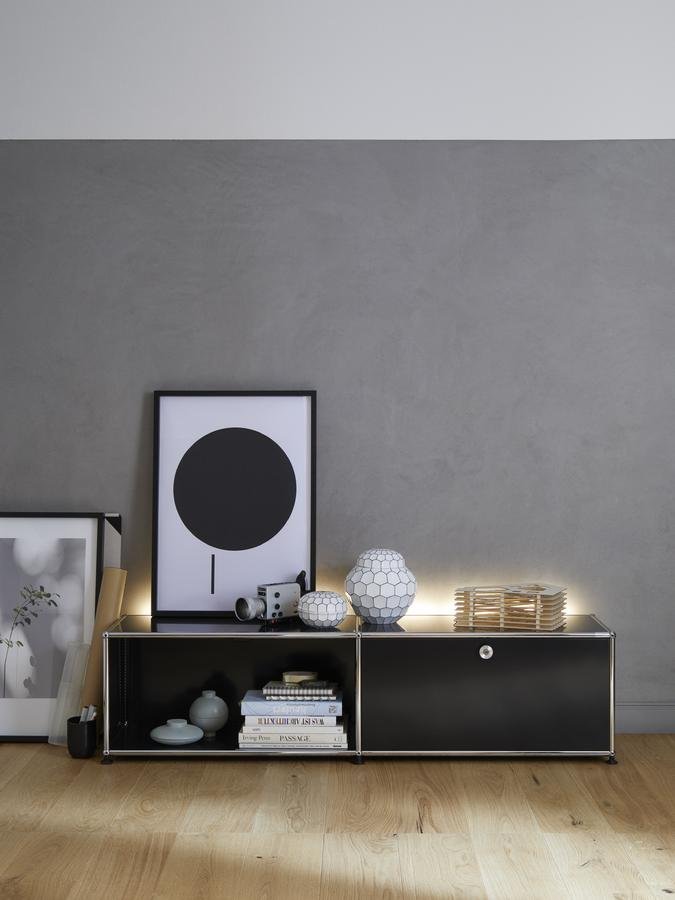 USM Haller Lowboard L open, Mid grey RAL 7005 | USM Haller | Lowboards ...