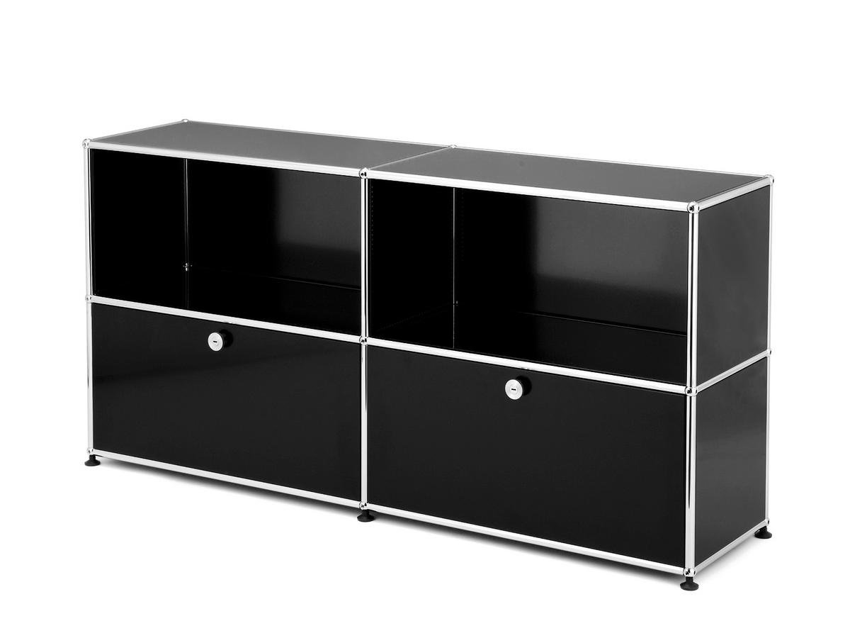 USM Haller Sideboard L, Customisable, Pure white RAL 9010, Open, With 2 ...