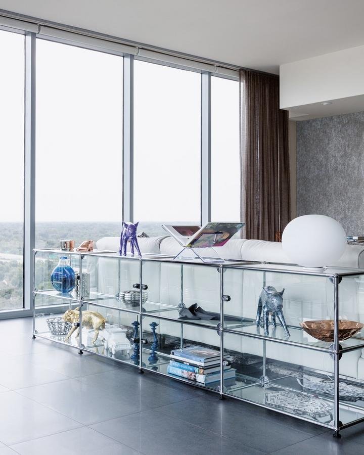 USM Haller Sideboard XL, Customisable, Light grey RAL 7035, With 3 drop ...