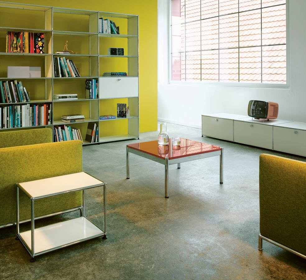 USM Haller Coffee Table, 75 x 75 cm, Glass, Transparent by Fritz Haller ...