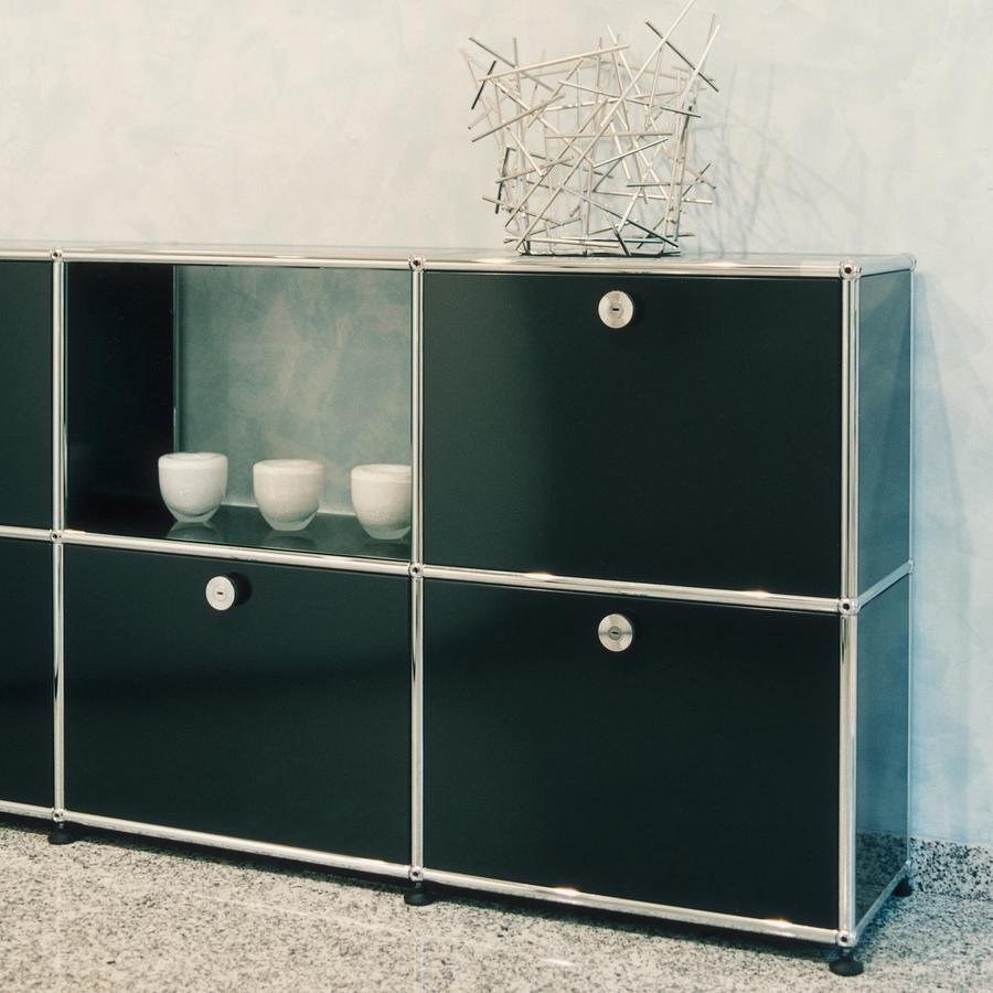 USM Haller Sideboard 50, Customisable, Pure white RAL 9010, Open, With ...