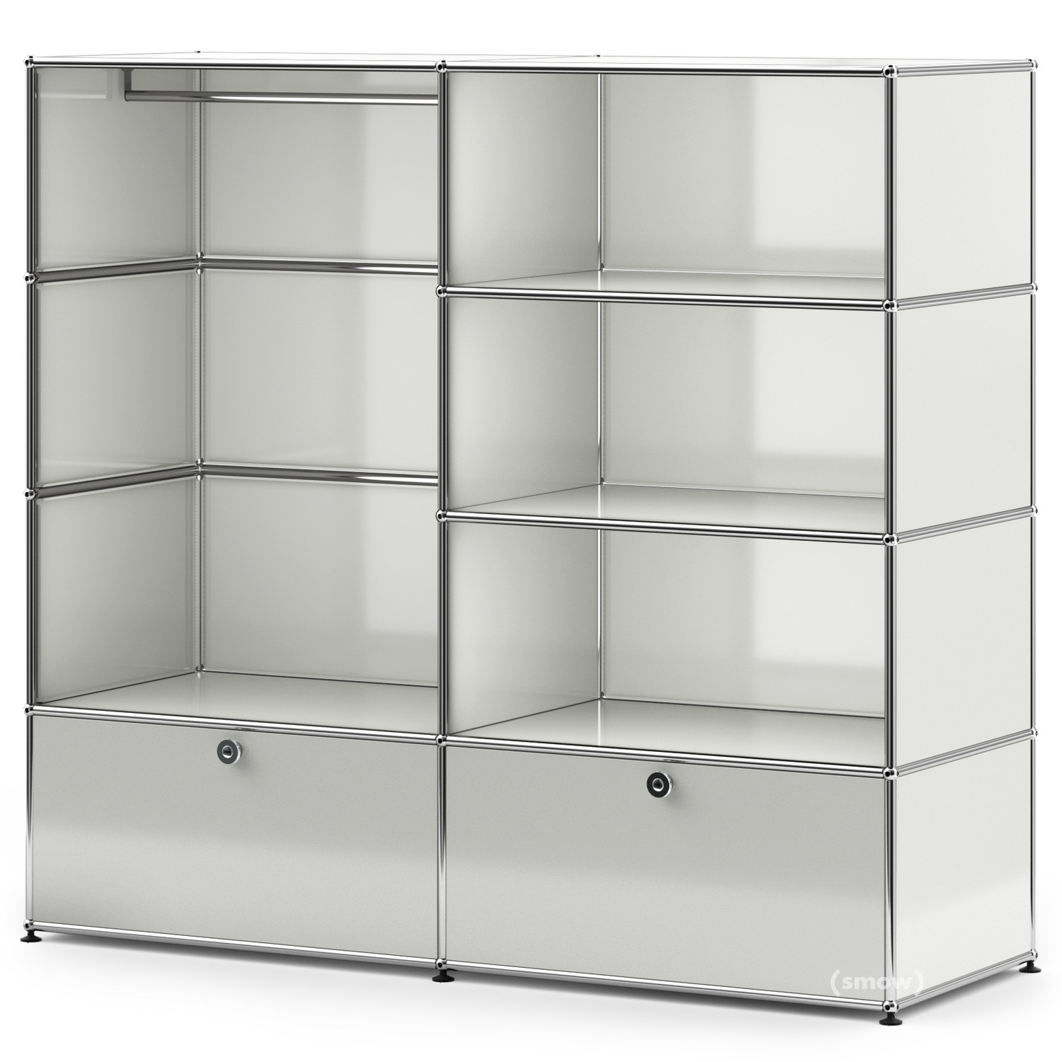 USM Haller Clothes Rack L with Rail, Light grey RAL 7035 | USM Haller ...