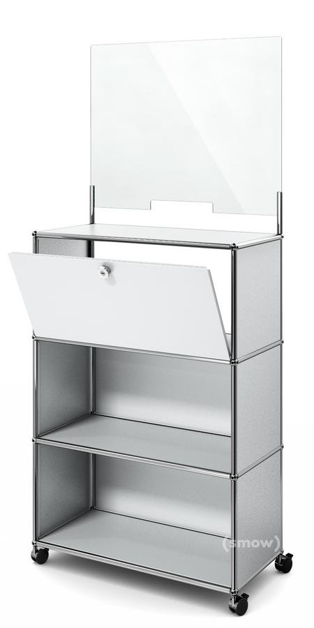 USM Haller Counter M with Security Screen and Hatch, USM matte silver ...