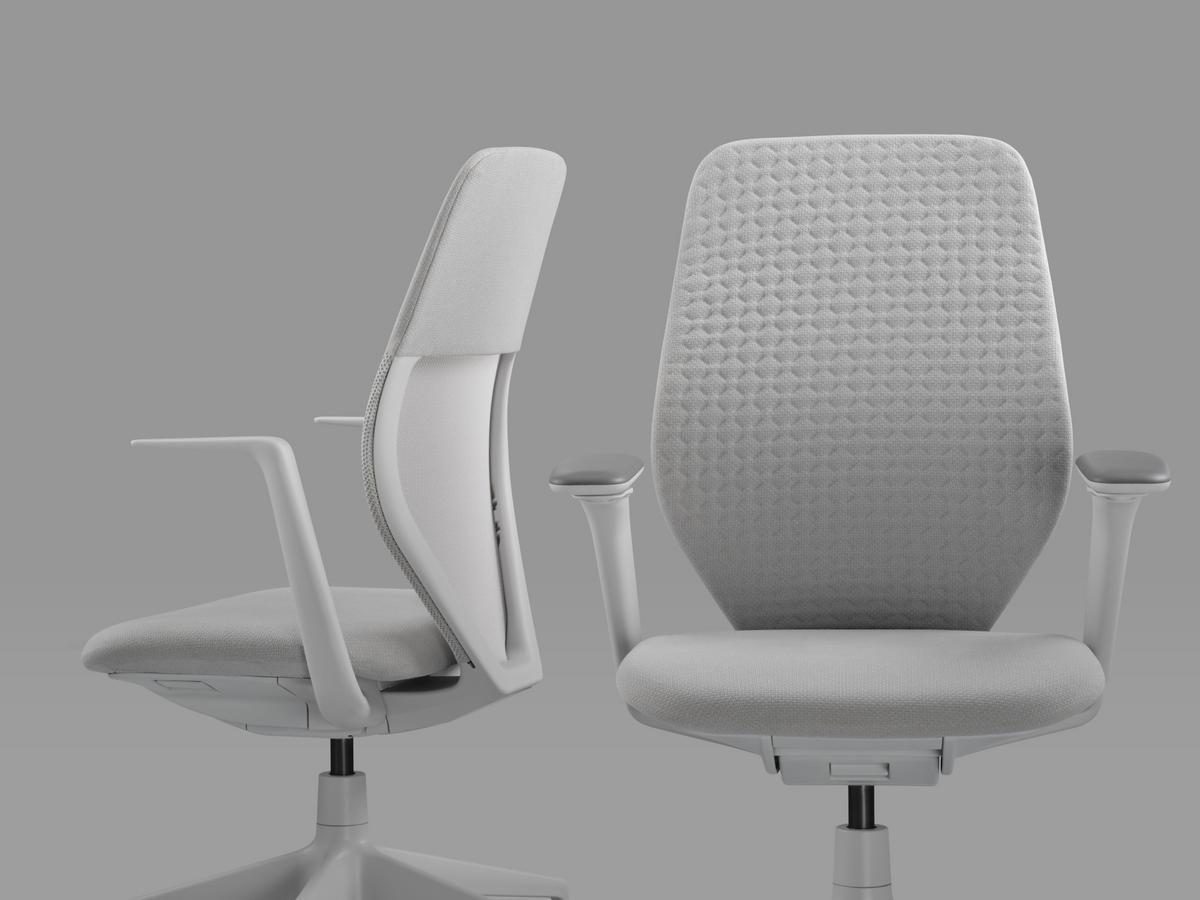 ACX Soft, Without forward tilt, with seat depth adjustment, 3D-armrests F, Soft grey, Seat Grid ...