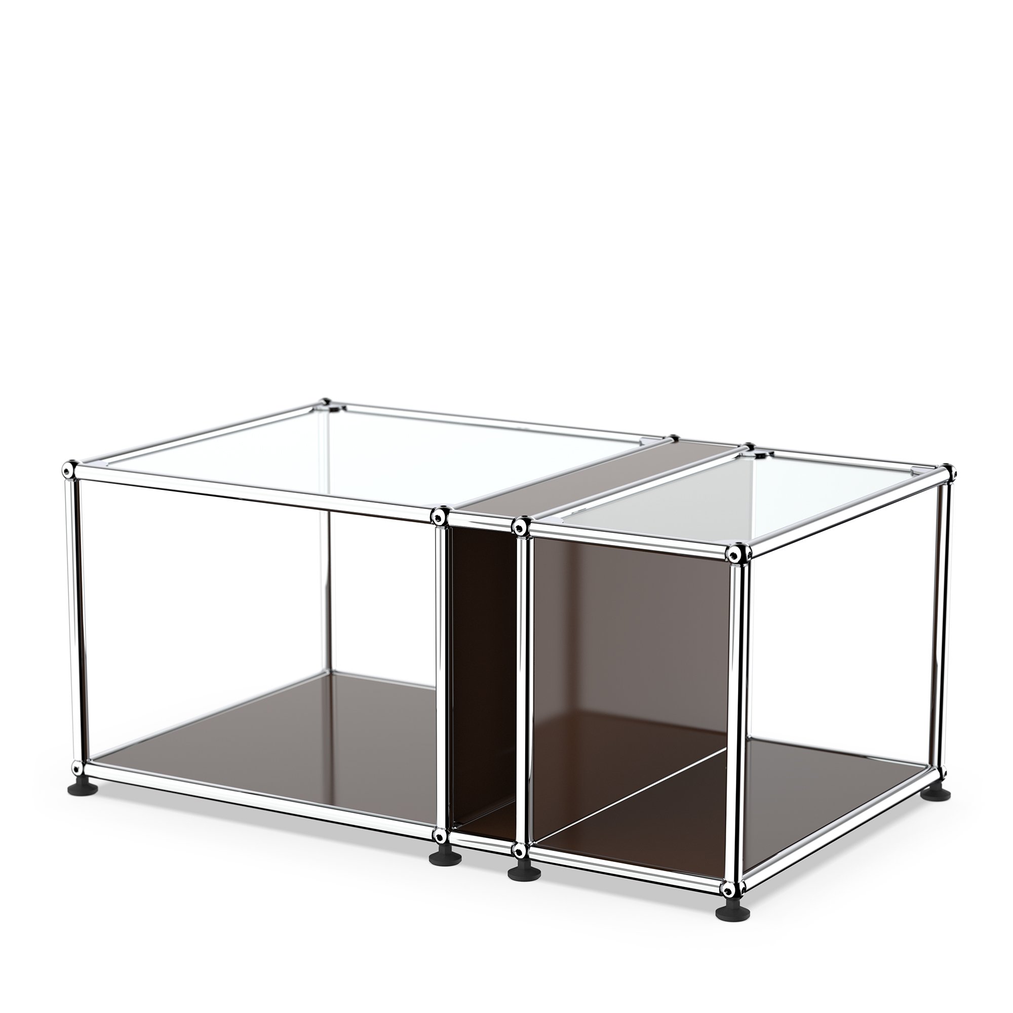 USM Haller side table with glass top and magazine compartment, USM ...
