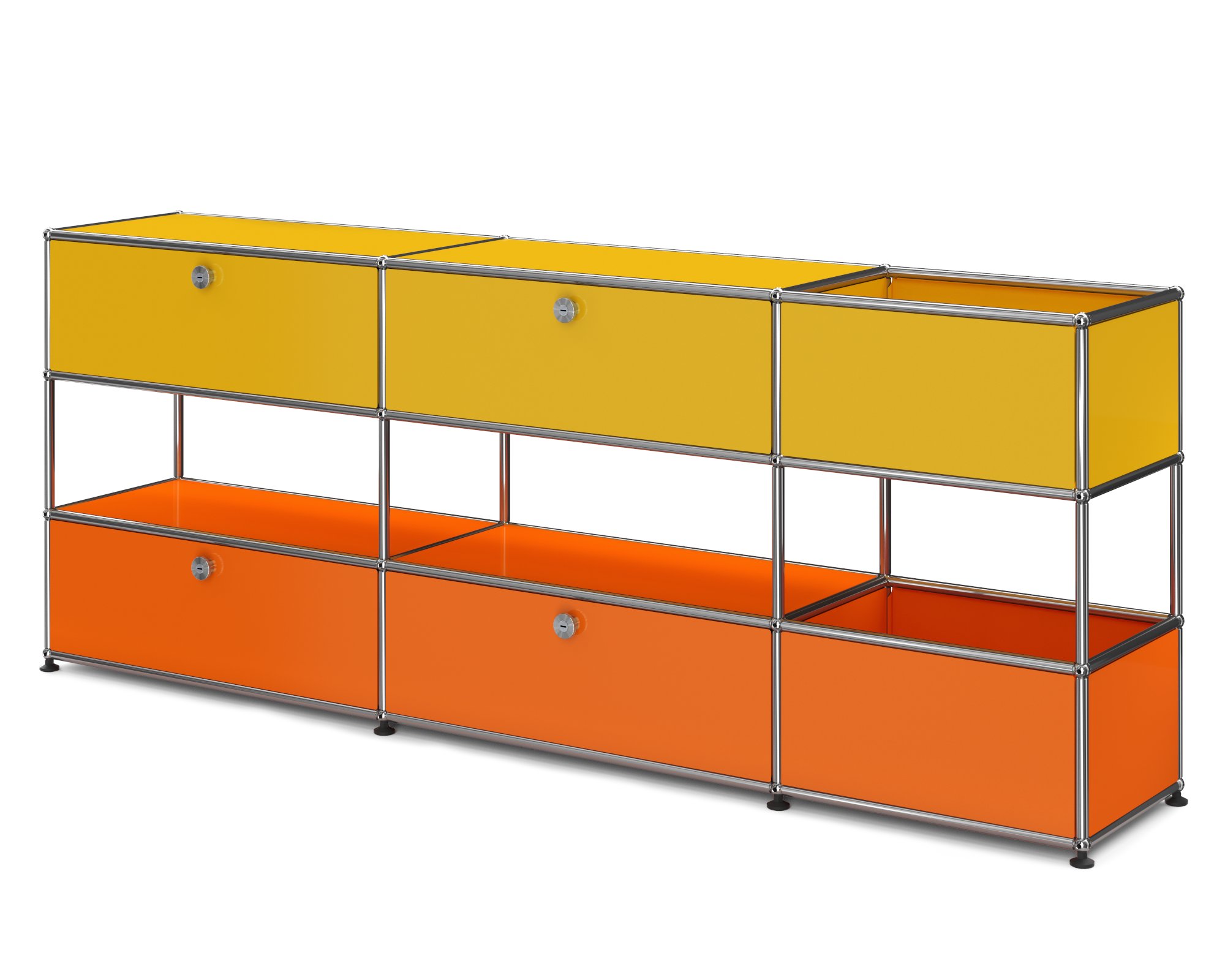USM Haller Kids Sideboard L with storage boxes, Bicoloured, Golden ...