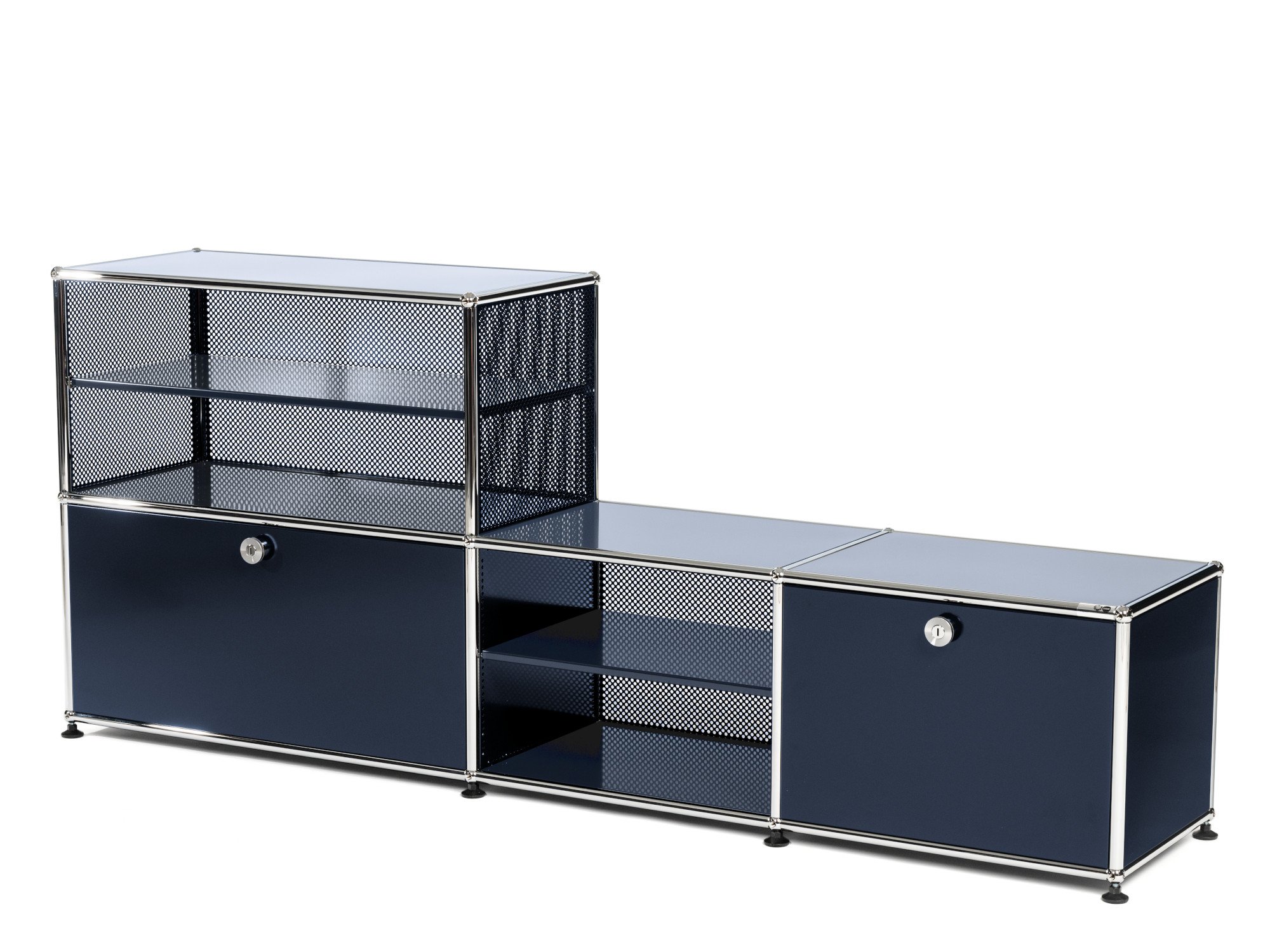 USM Haller coat rack/bench type 2, Steel blue RAL 5011 | USM Haller ...