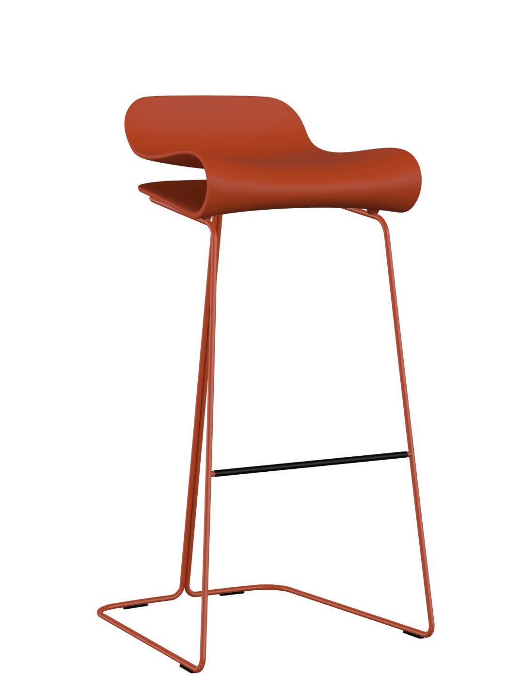 BCN Bar Stool, red coral, Steel, Shell Colour, Bar version: 76 cm ...