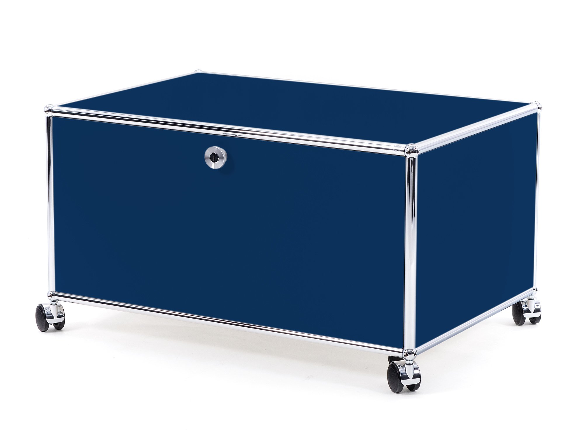 USM Haller Printer Container, 75 cm, Steel blue RAL 5011, With castors ...