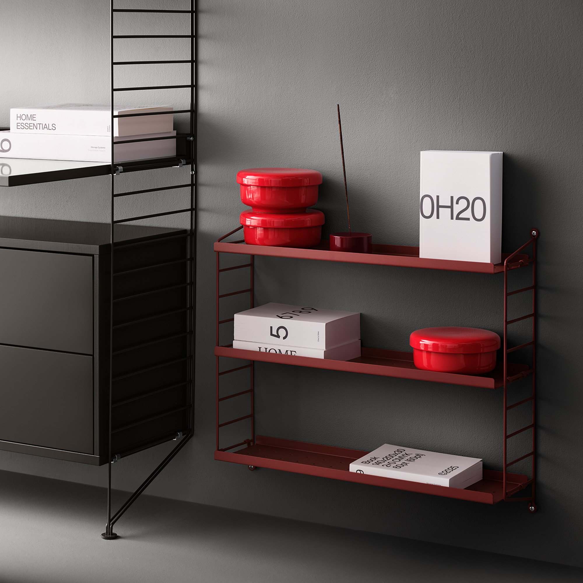 String Pocket Metal Shelf | String Furniture | Wall Mounted Shelving ...