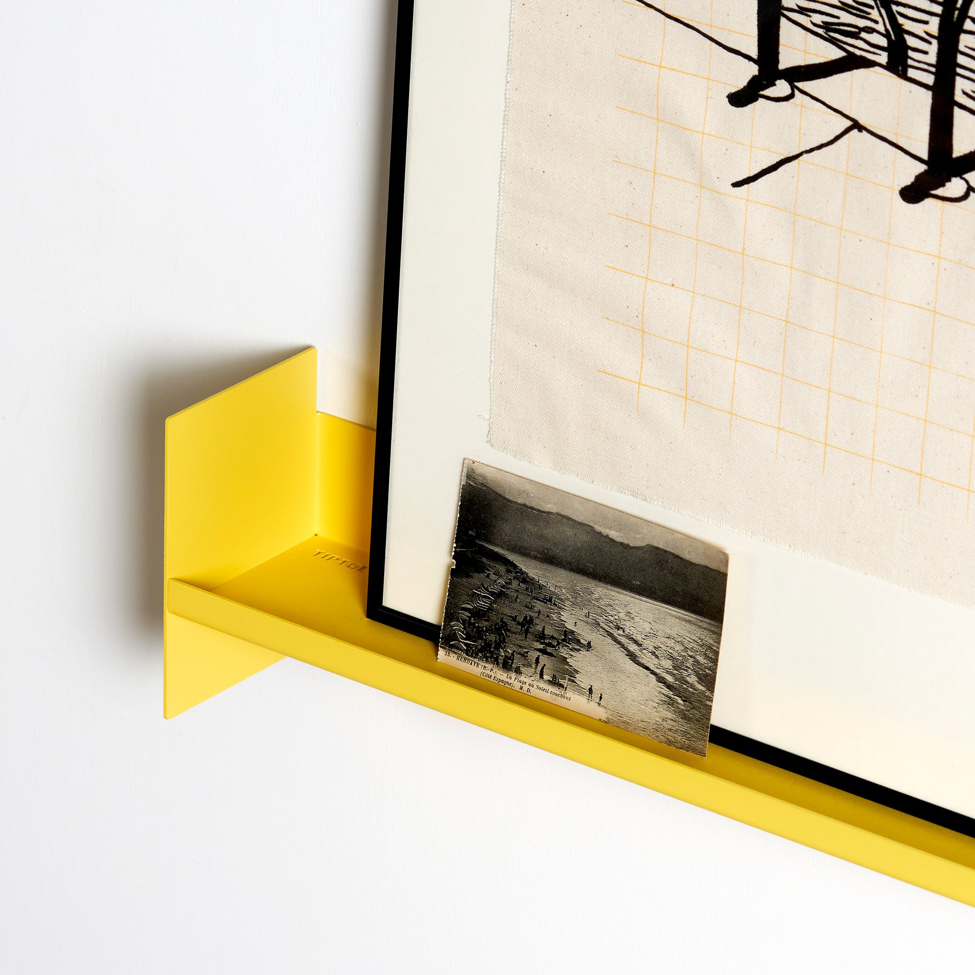 Pli Wall Shelf Slim, 30 cm, Naples yellow, Without hooks | Tiptoe ...