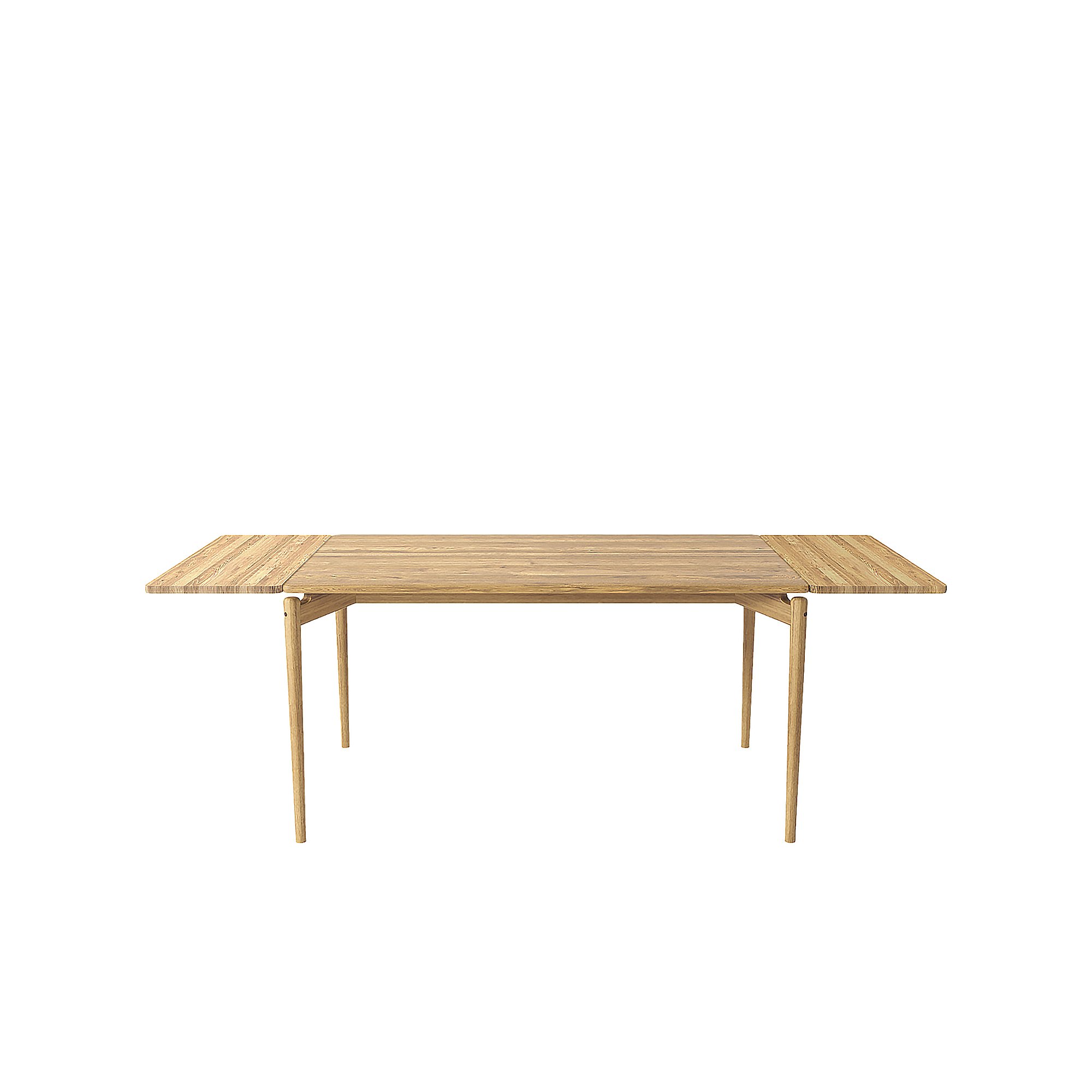 PUREdinner Table, 140 x 85 cm, White oiled oak, With 2 extension panels ...