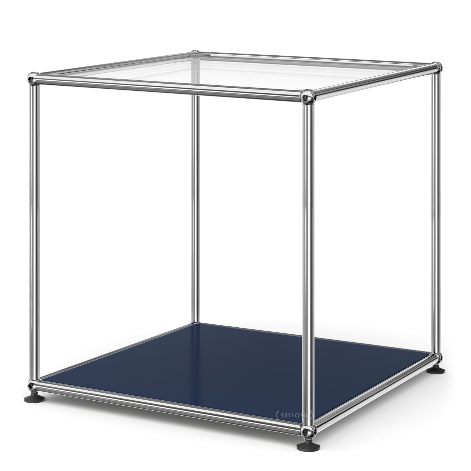 USM Haller Side Table 50 High, Upper panel glass, lower panel metal ...