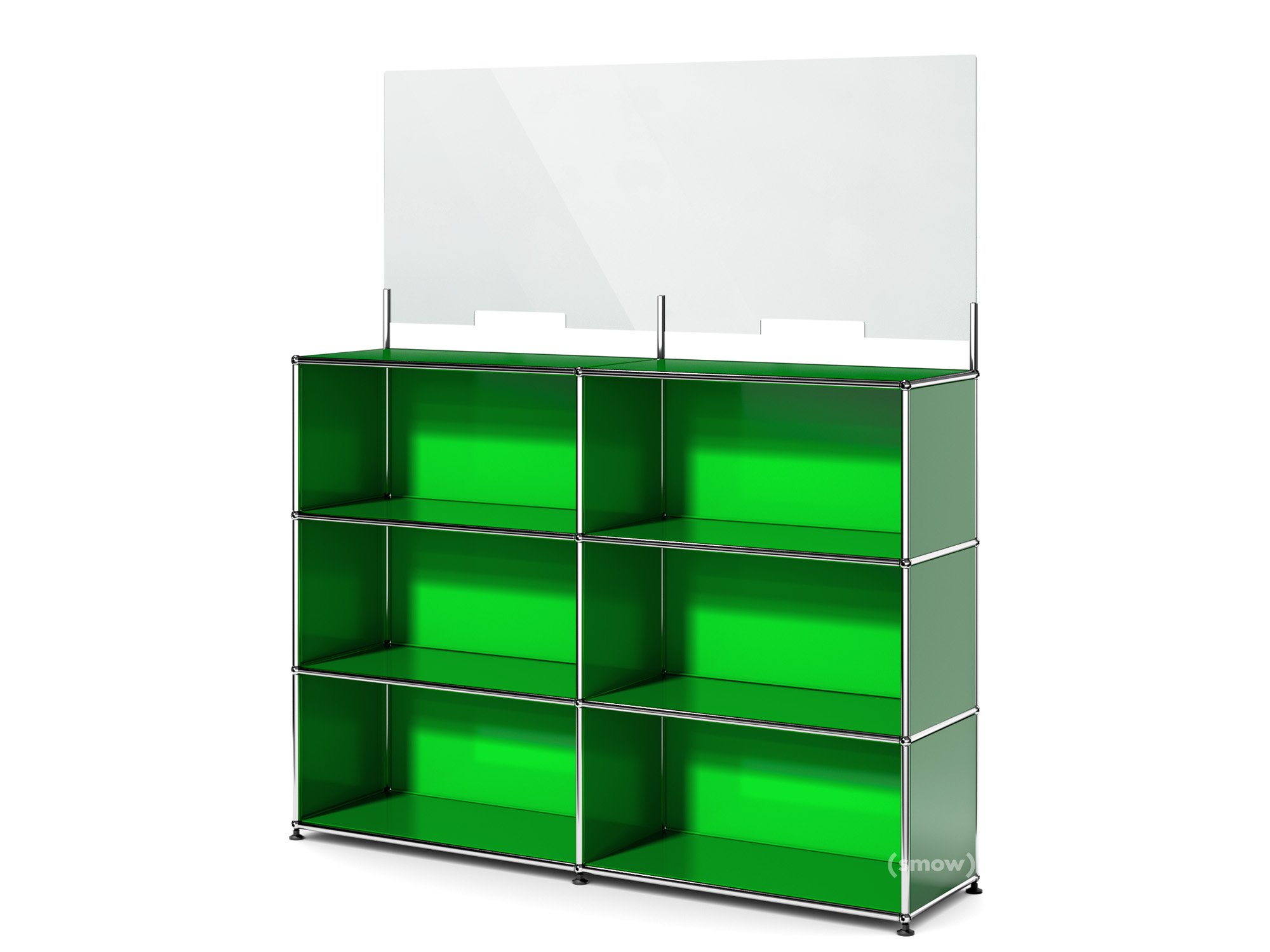 USM Haller Counter L with Security Screen, USM green | USM Haller | USM ...