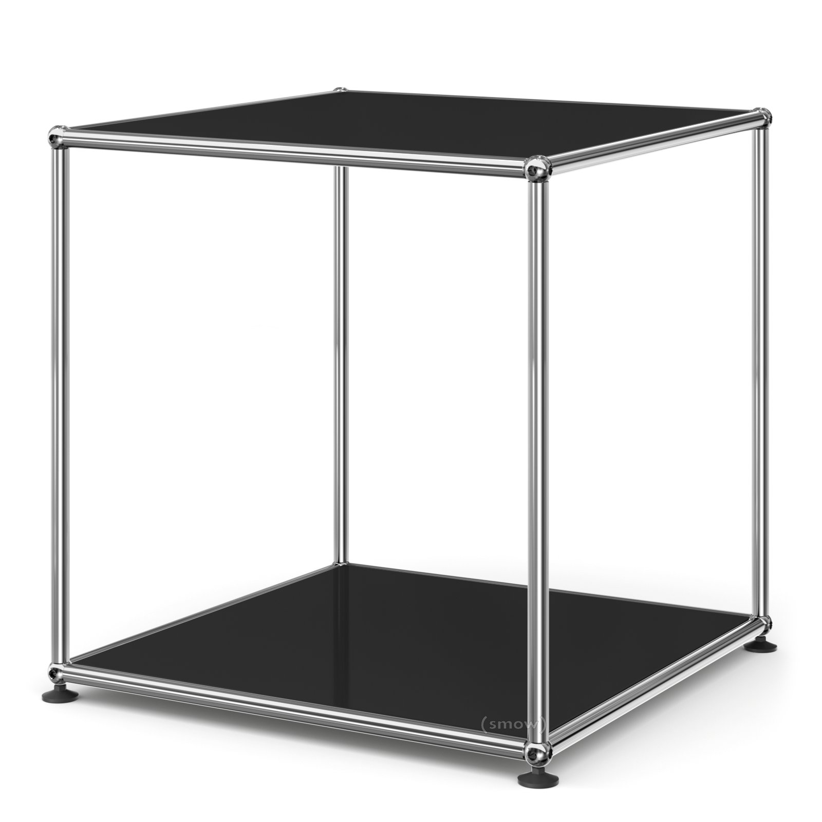 USM Haller Side Table 50 High, Both panels metal, Graphite black RAL ...