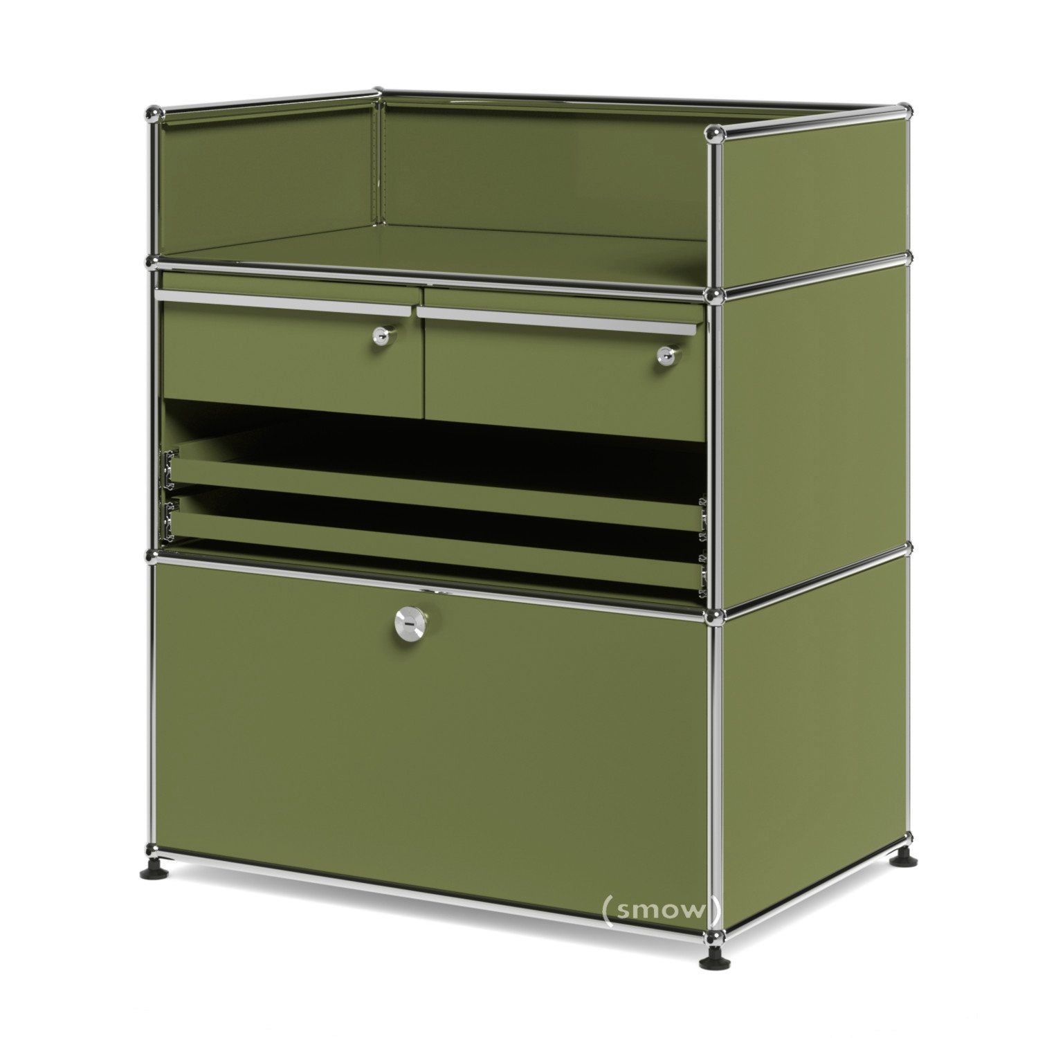 USM Haller Surgery Sideboard, Olive green RAL 6003, All compartments ...