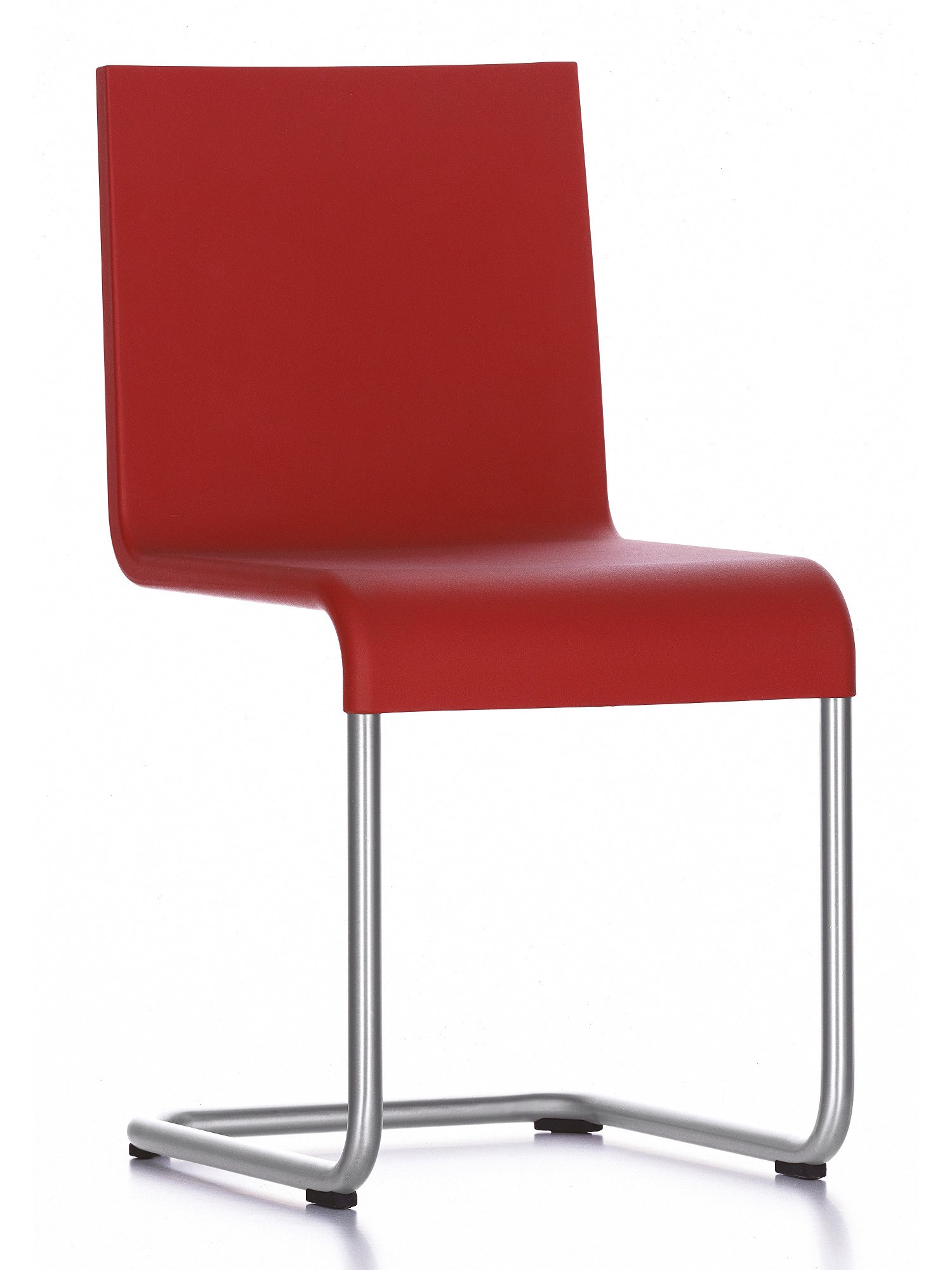 .05 Chair, Stackable, Bright red, Brushed stainless steel | Vitra ...