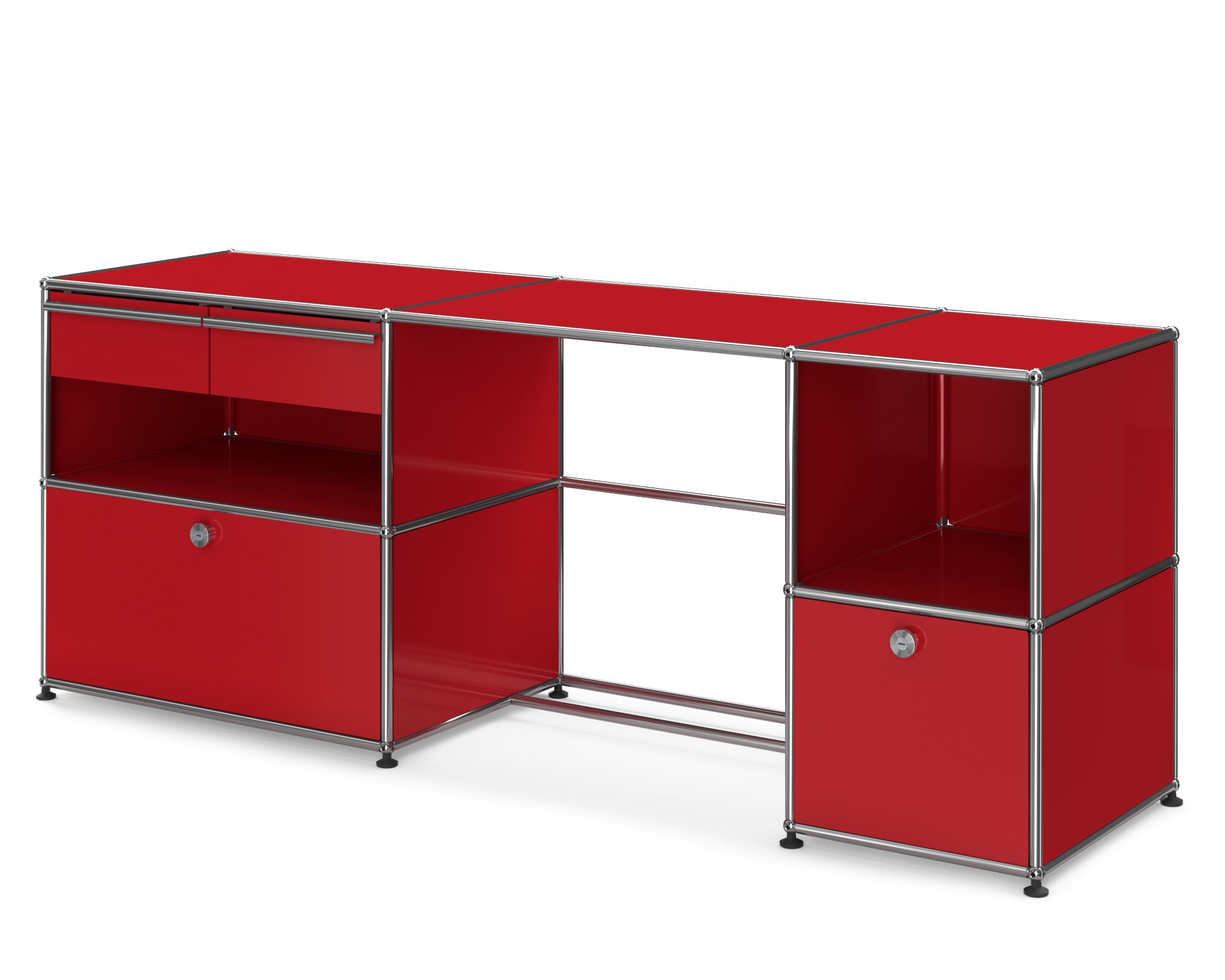 USM Haller Desktop Type 3, USM ruby red, Adjustable feet | USM Haller ...