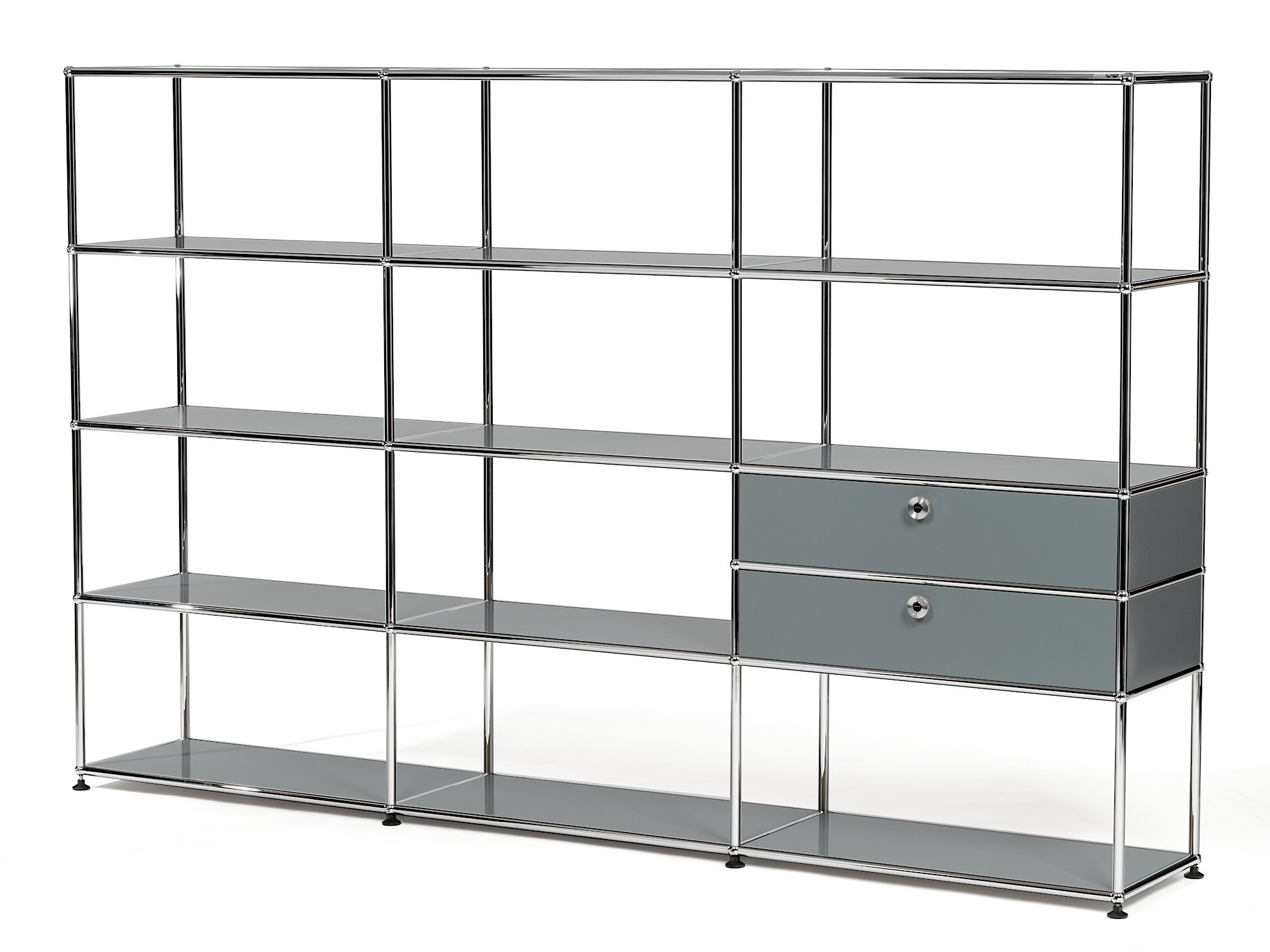 USM Haller Living Room Shelf XL Type 2, Mid grey RAL 7005 | USM Haller ...