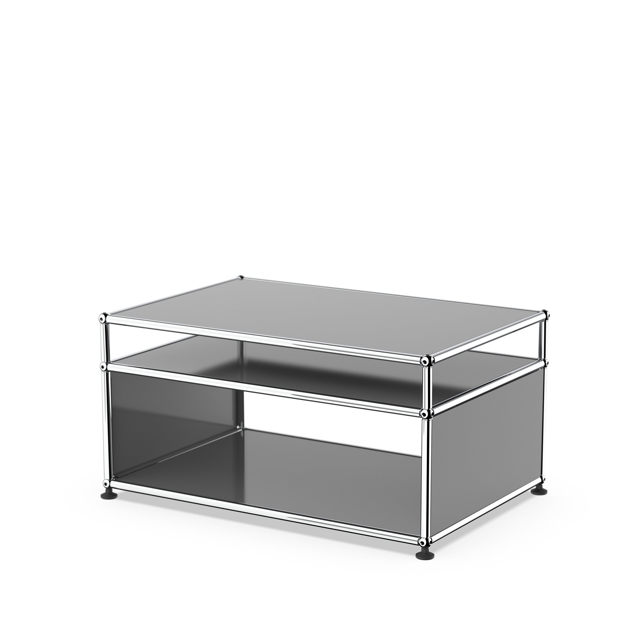 USM Haller side table with extension and castors, Mid grey RAL 7005 ...