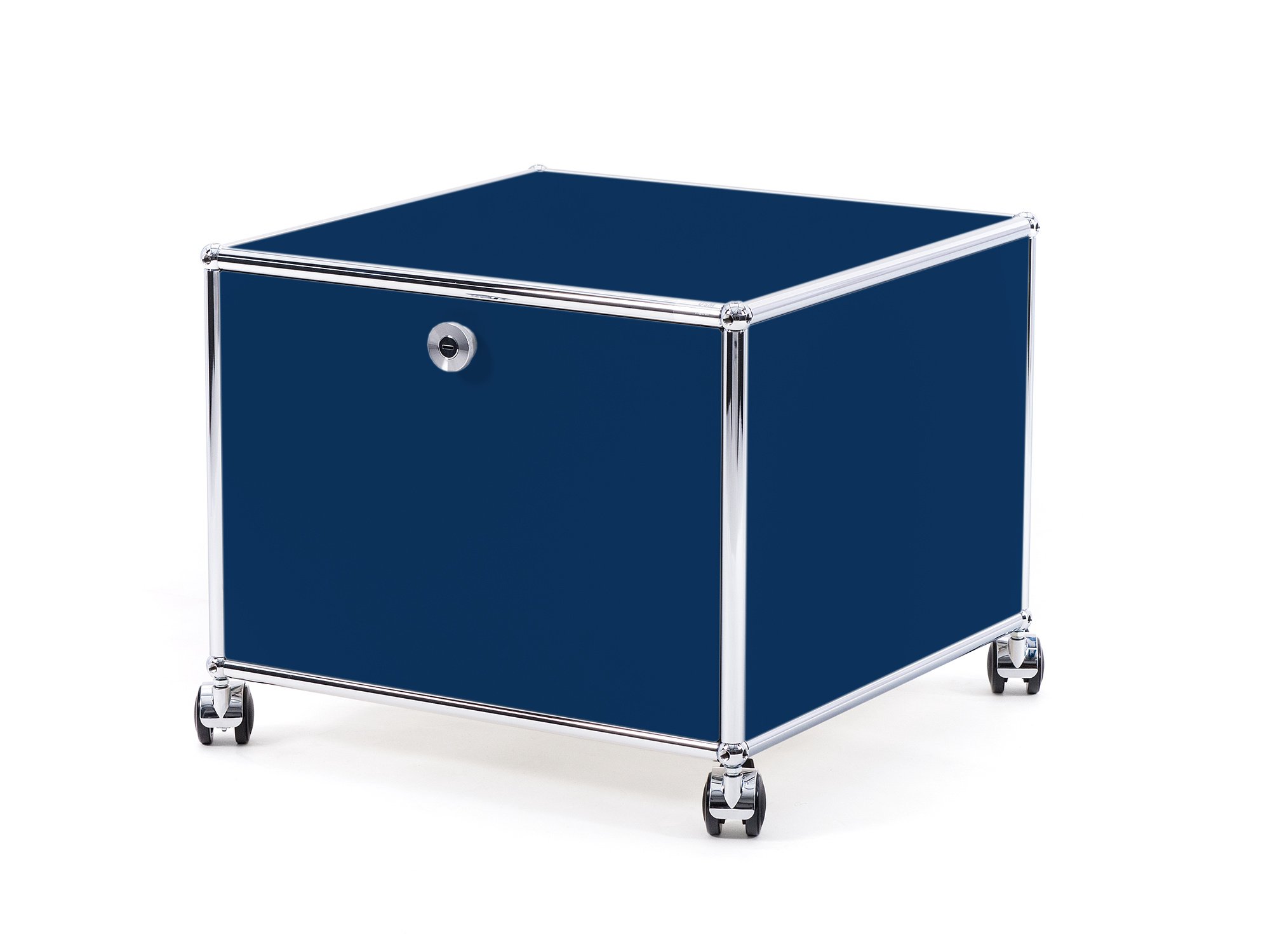 USM Haller Printer Container, 50 cm, Steel blue RAL 5011, With castors ...