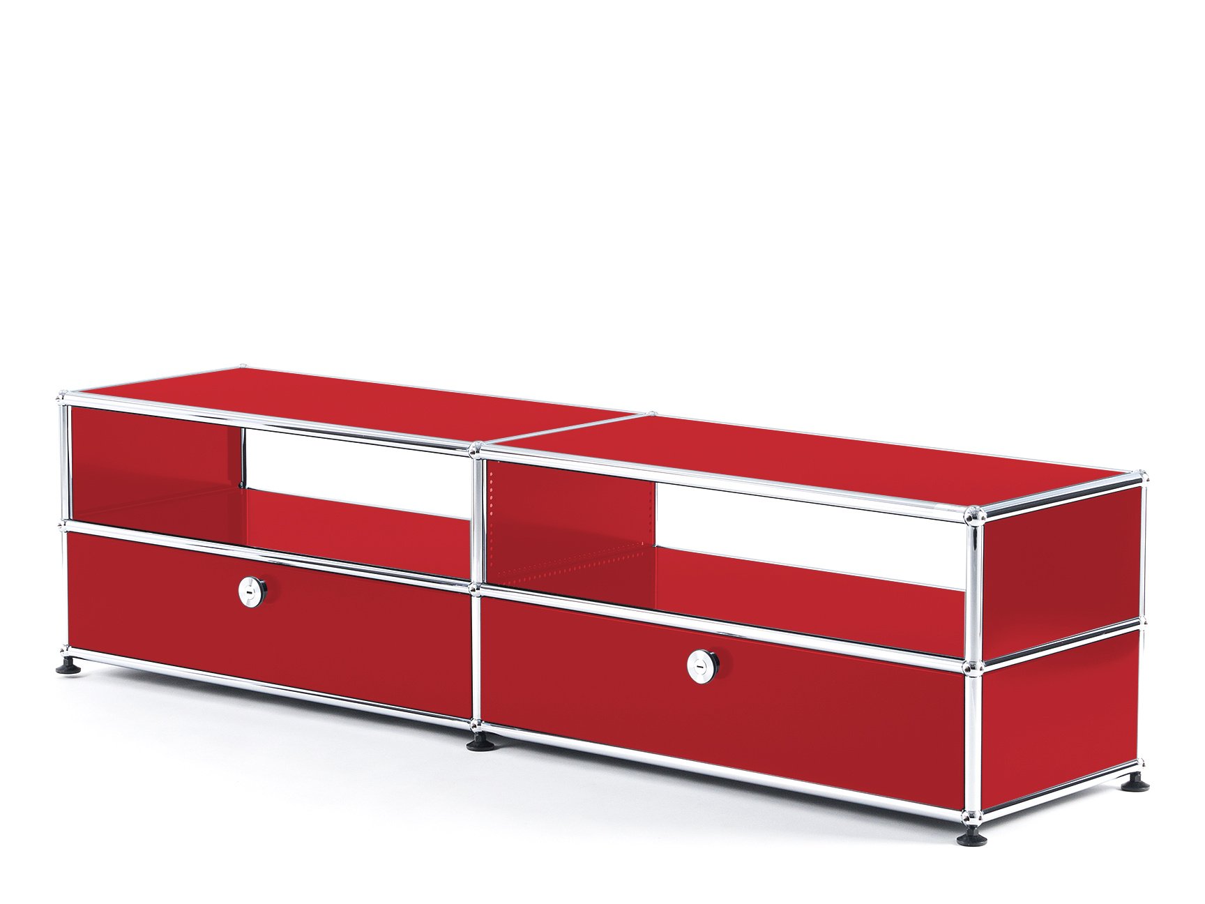 USM Haller TV-Board with Extension Doors, USM ruby red | USM Haller ...