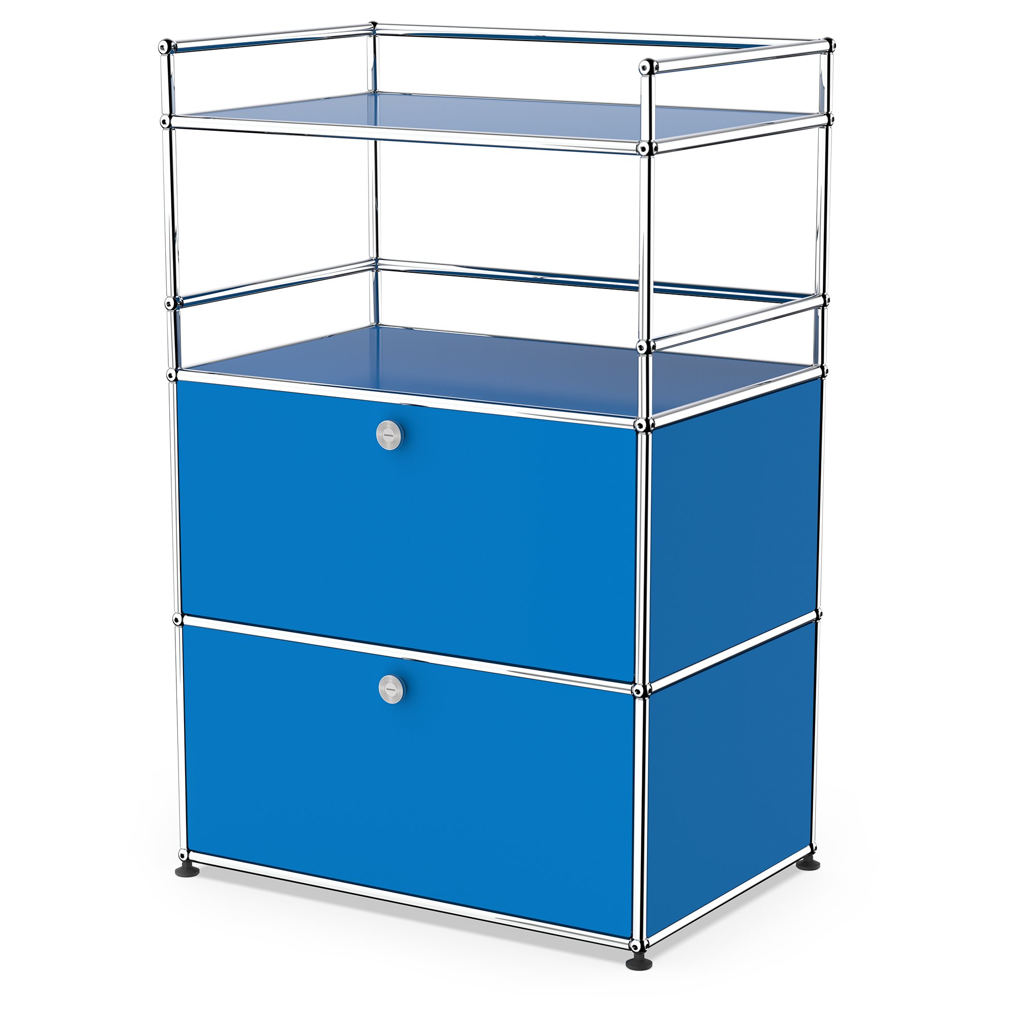 USM Haller Bar Highboard, Gentian blue RAL 5010, With 2 drop-down doors ...