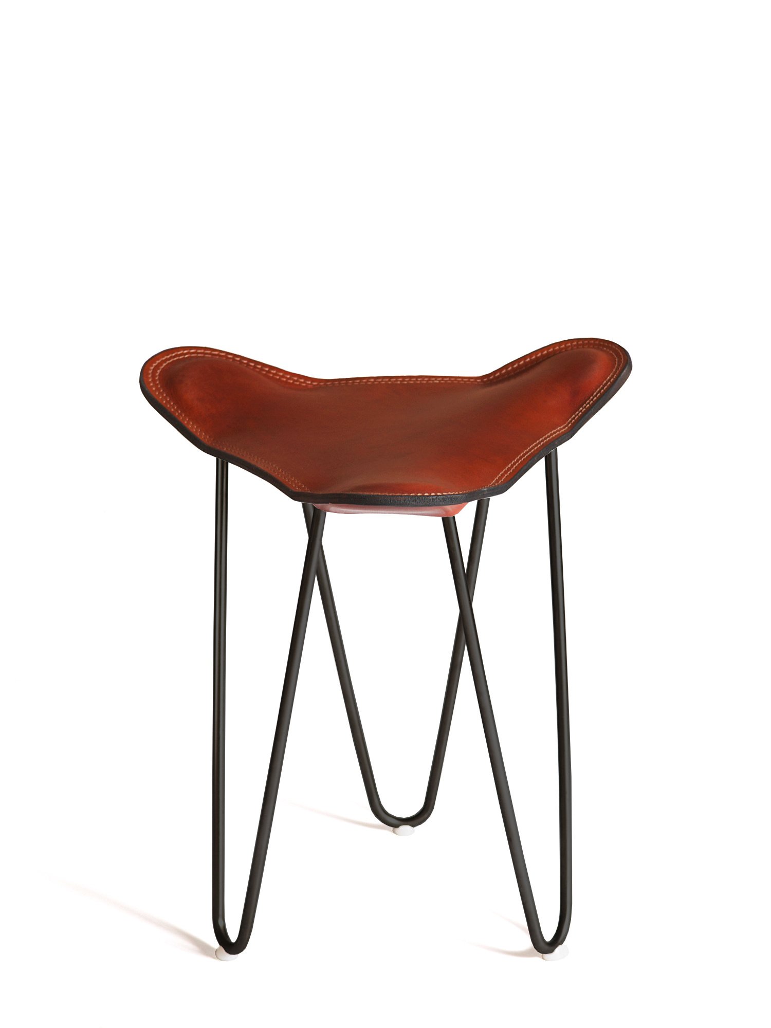 Trifolium Stool, Cognac, Steel, black powder-coated | OX Denmarq ...