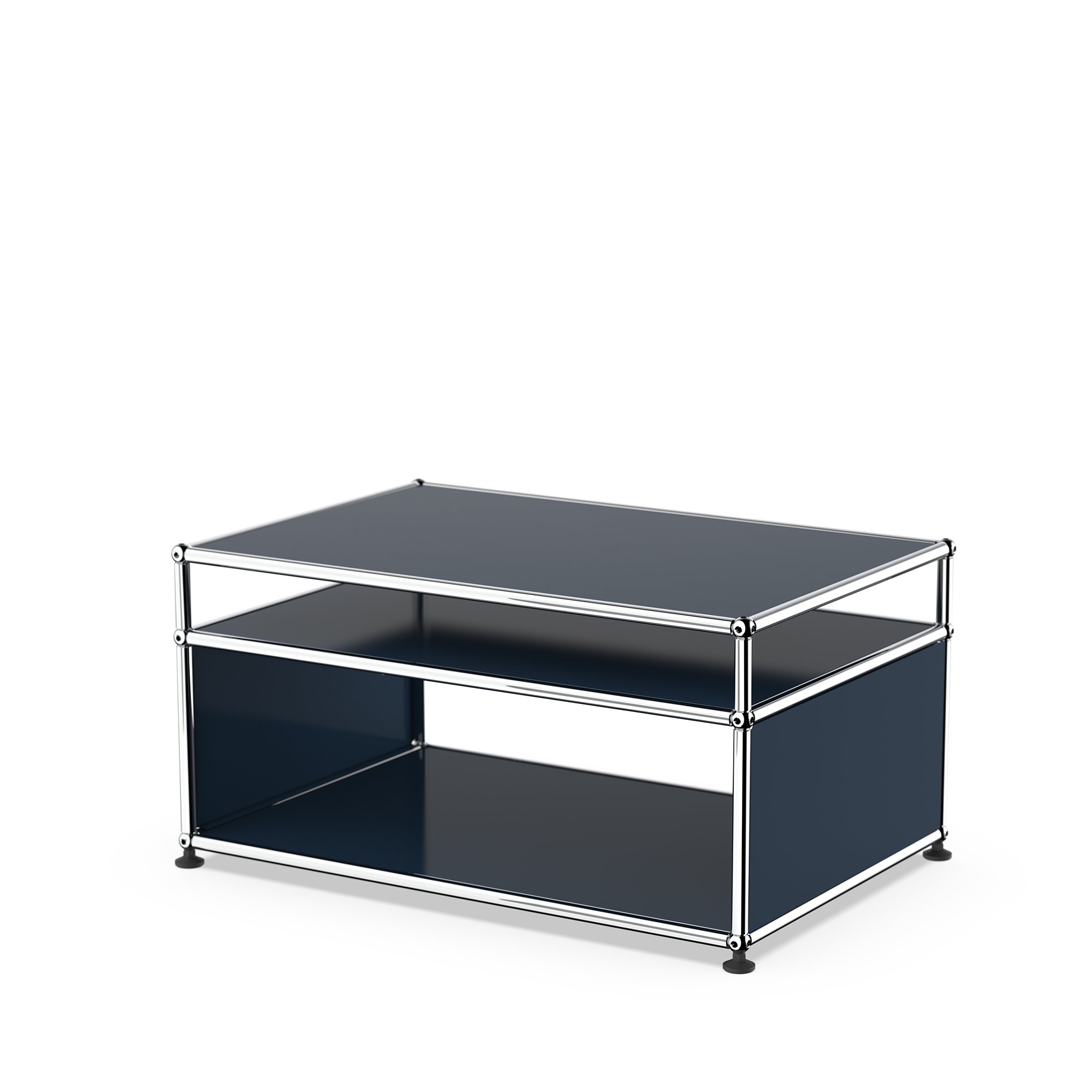 USM Haller side table with extension and castors, Steel blue RAL 5011 ...