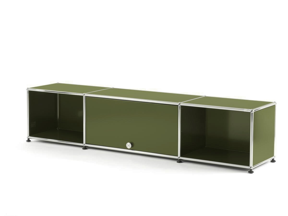 USM Haller TV-Lowboard with Flip-up Door, Olive green RAL 6003 | USM ...