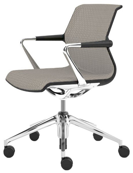 Unix Chair with Five Star Base, Diamond Mesh soft grey, Basic dark ...