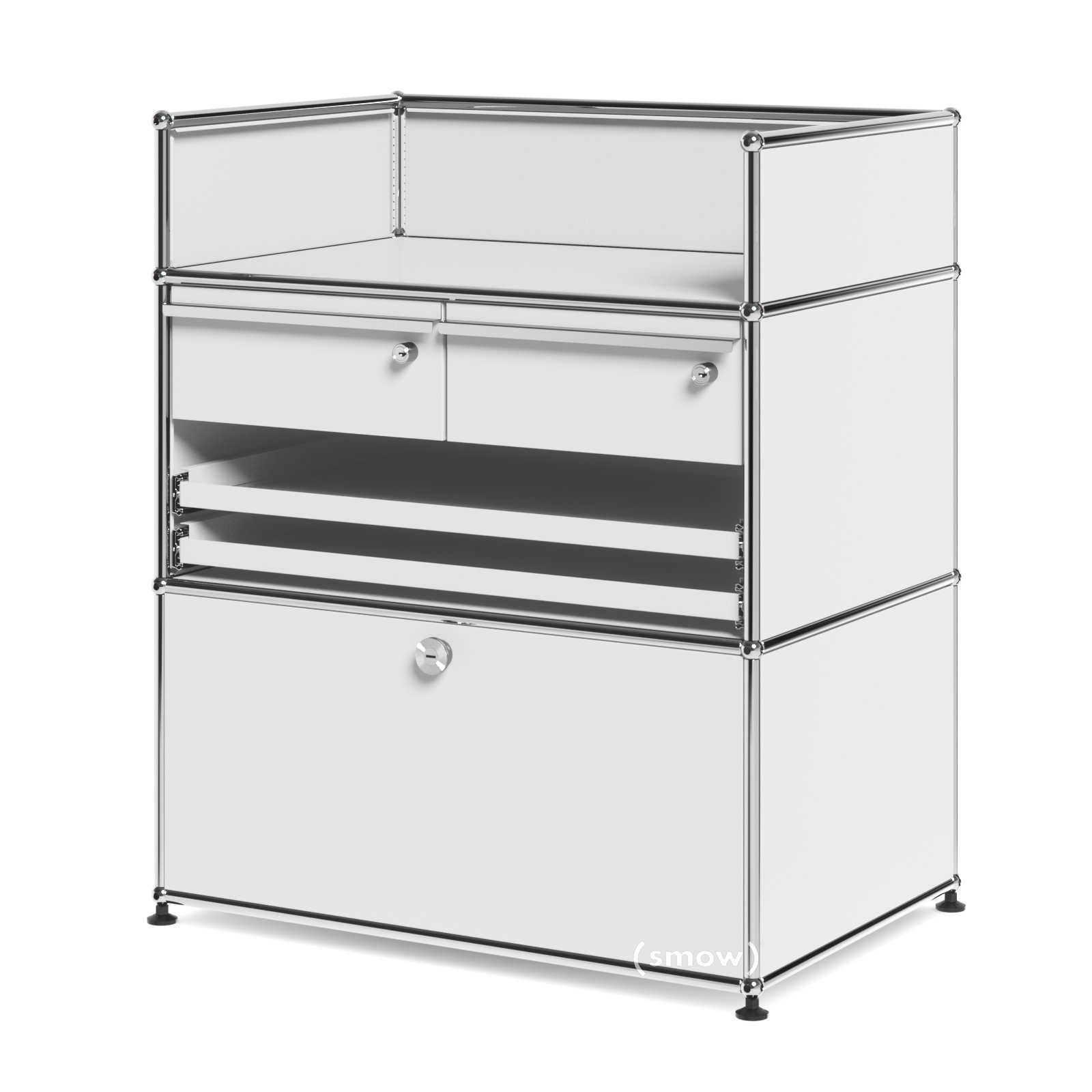 USM Haller Surgery Sideboard, Light grey RAL 7035, All compartments ...