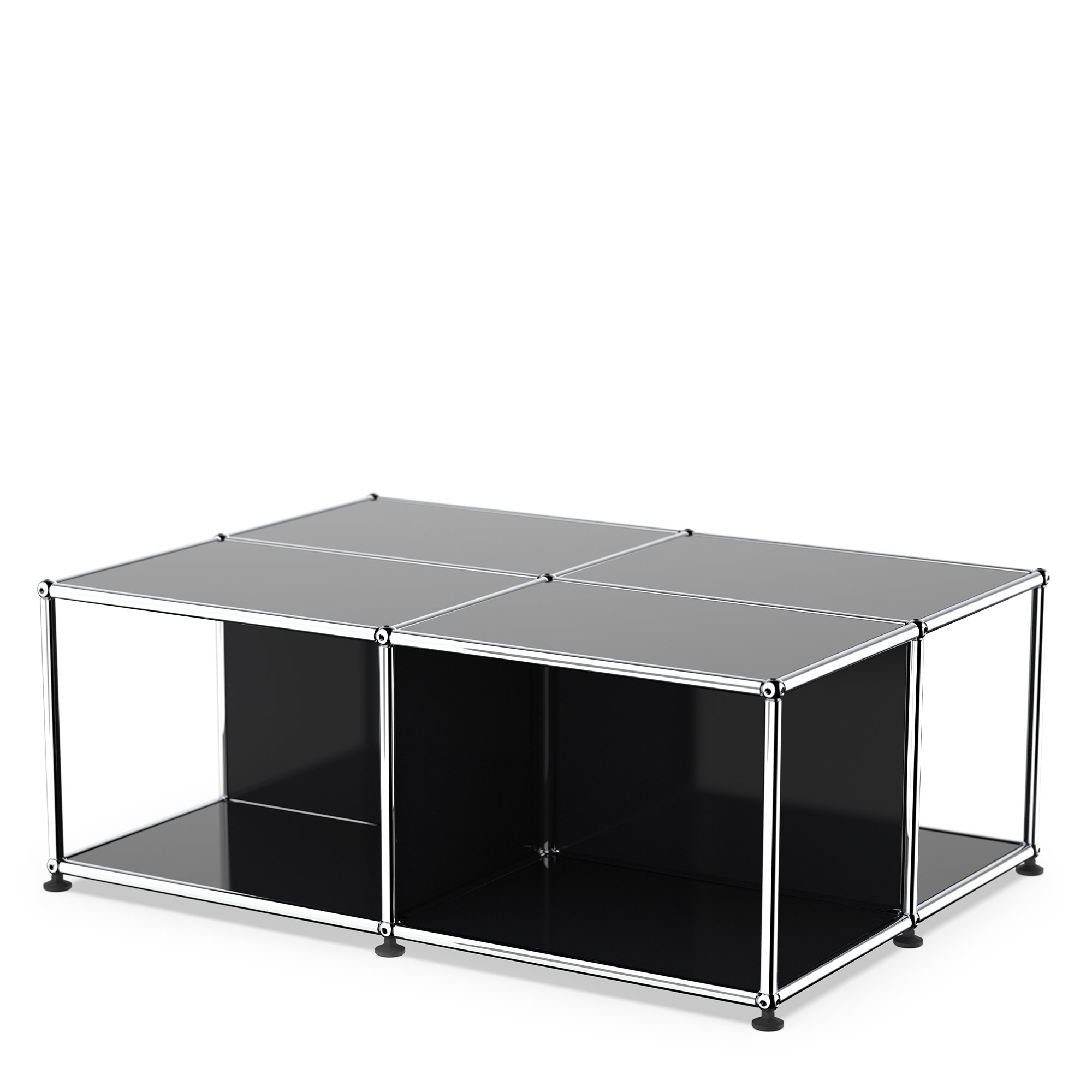 USM Haller Coffee Table with Storage shelves, Graphite black RAL 9011 ...