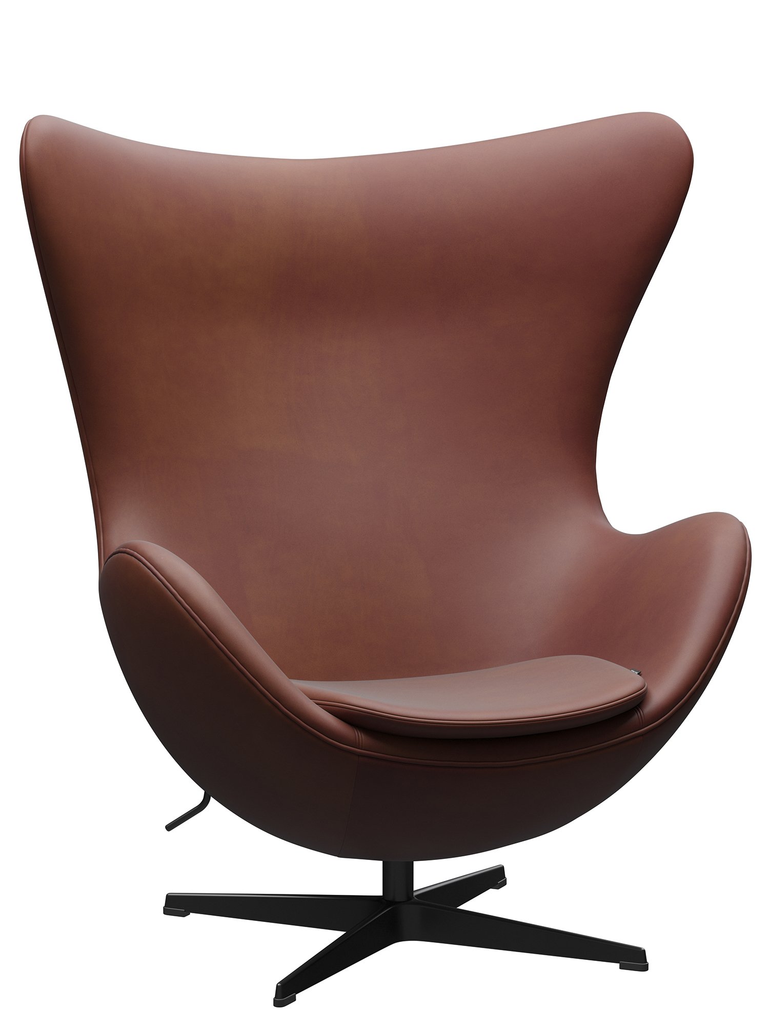 Egg Chair Anniversary Edition, Leather Grace chestnut, With footstool ...