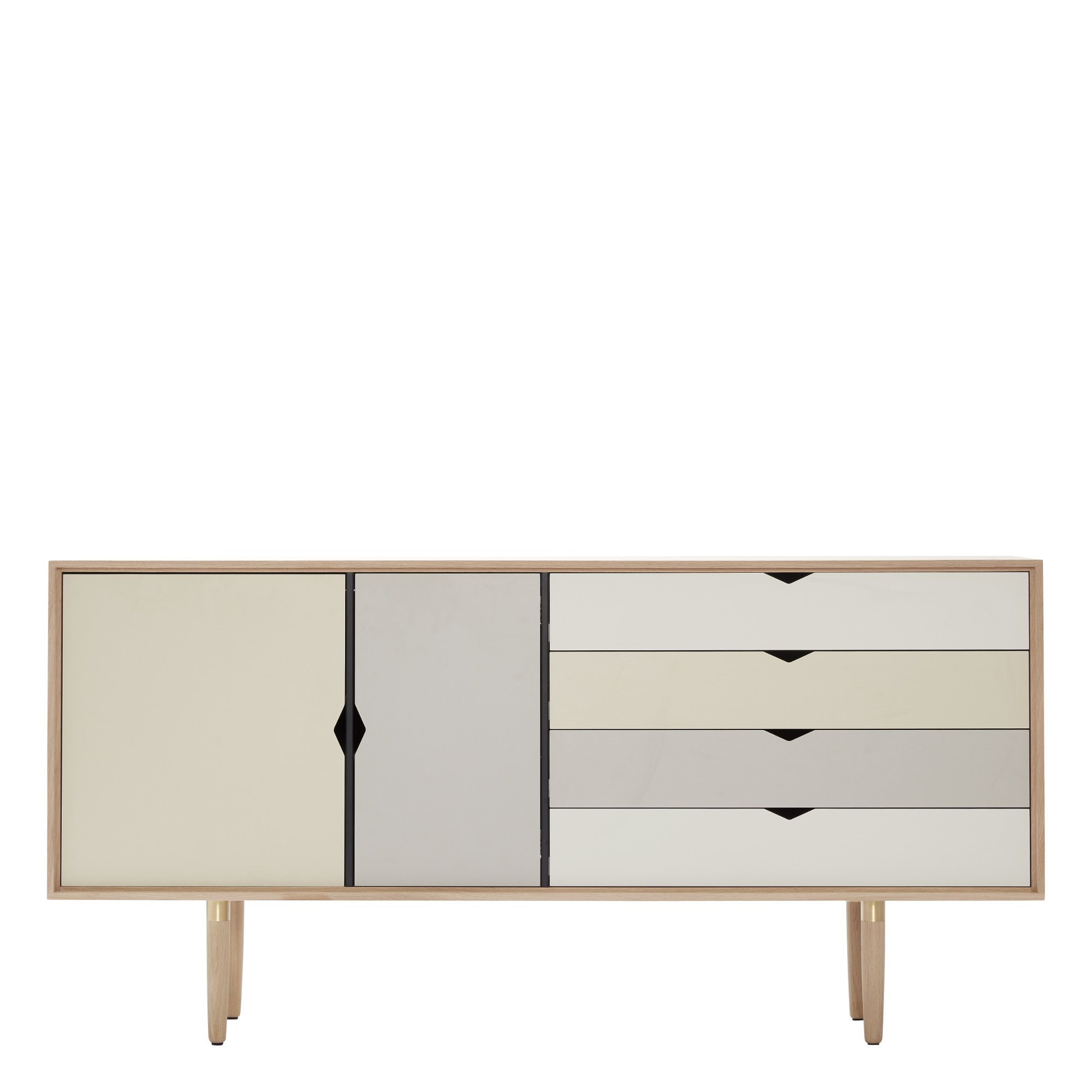 S6 Sideboard, Soaped oak, Silver-white/Beige/Metalgrey | Andersen ...