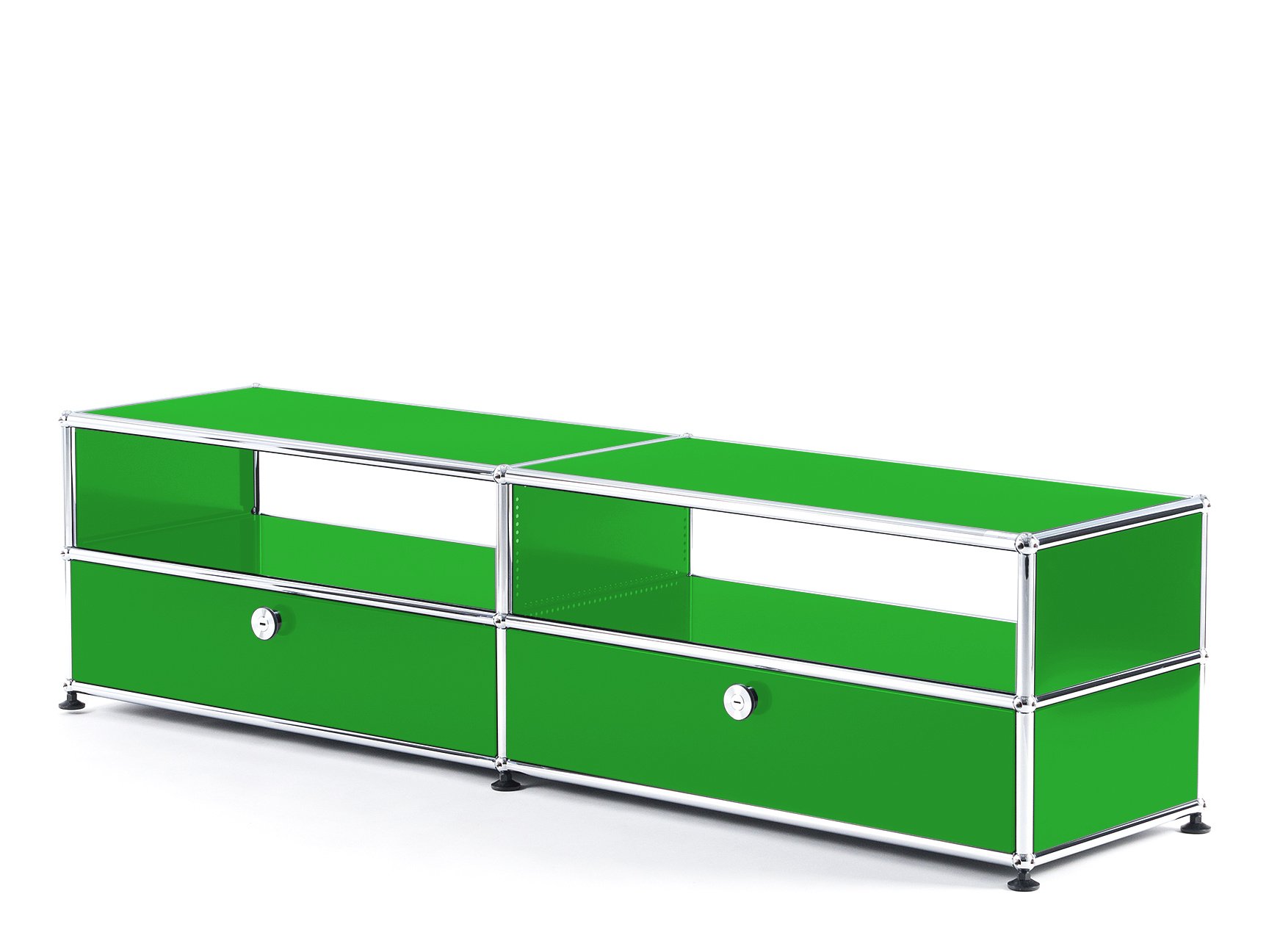 USM Haller TV-Board with Extension Doors, USM green | USM Haller | USM ...
