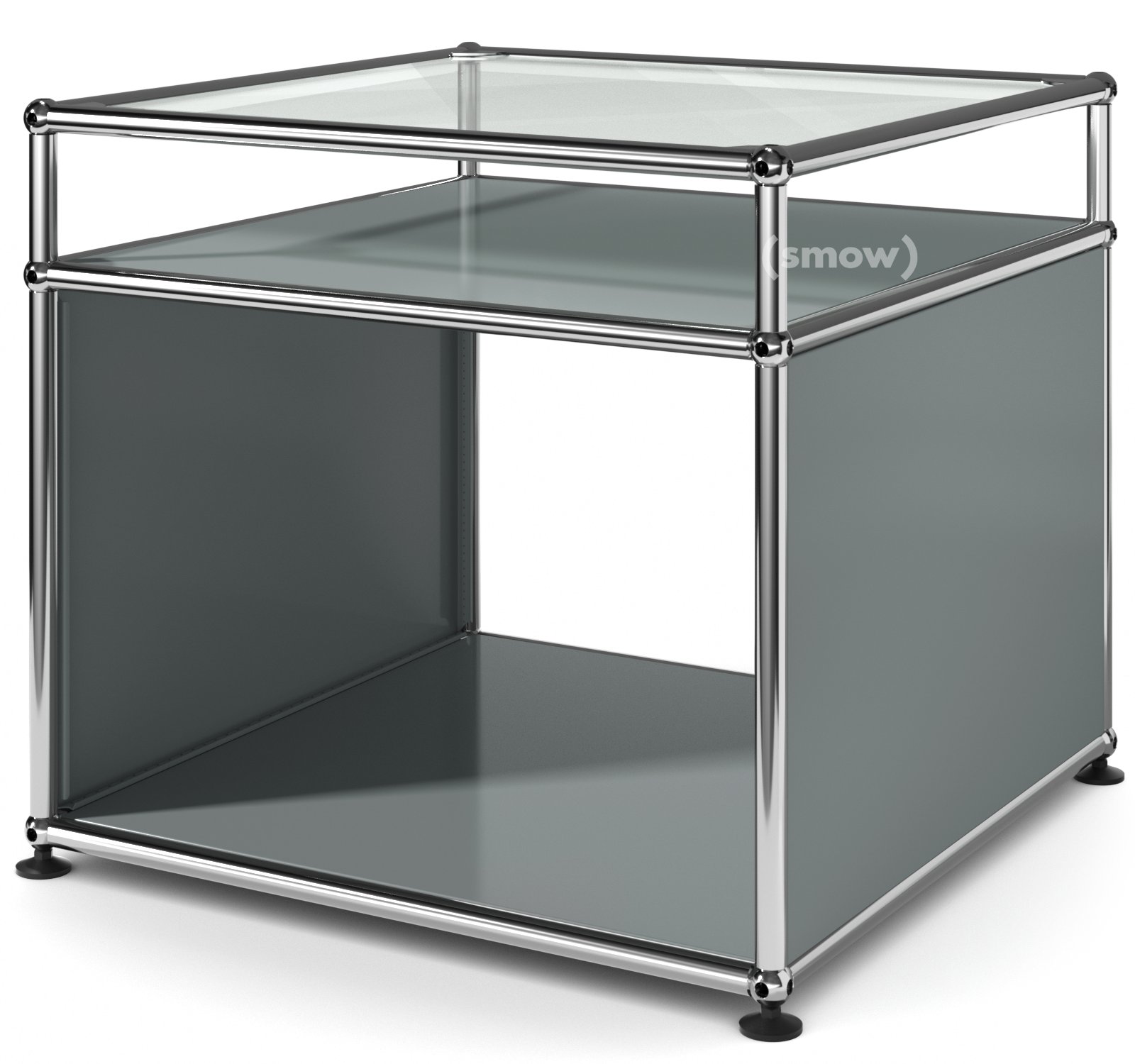 USM Haller Side Table with Extension, Mid grey RAL 7005 | USM Haller ...