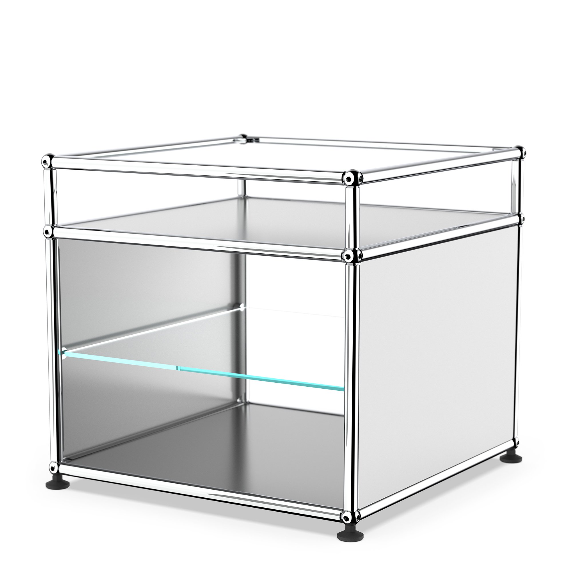 USM Haller side table with extension and glass divider shelf , USM ...
