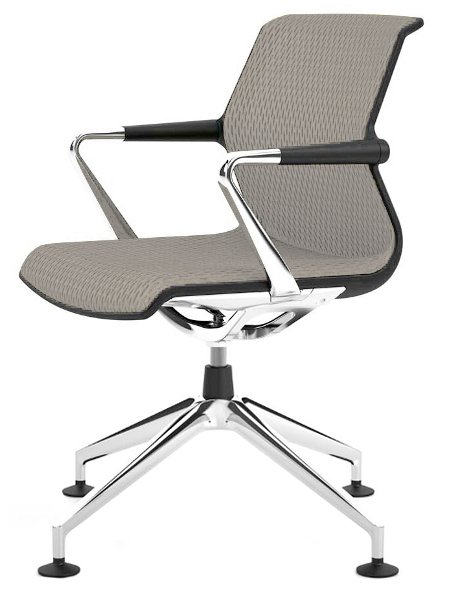 Unix Chair with Four Star Base, Diamond Mesh soft grey, Basic dark ...