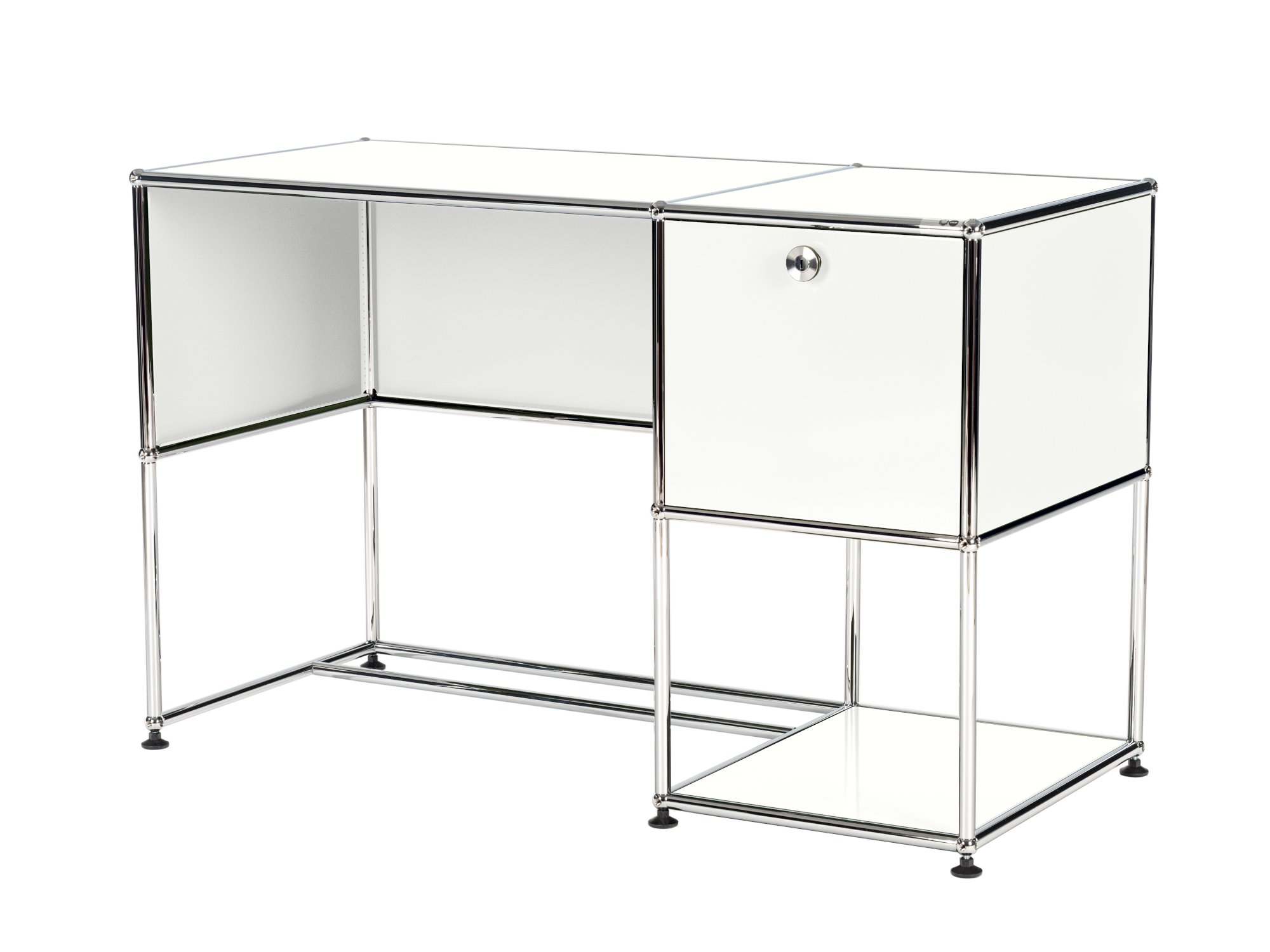 USM Haller Home Office Desk, Pure white RAL 9010, Without cable entry ...