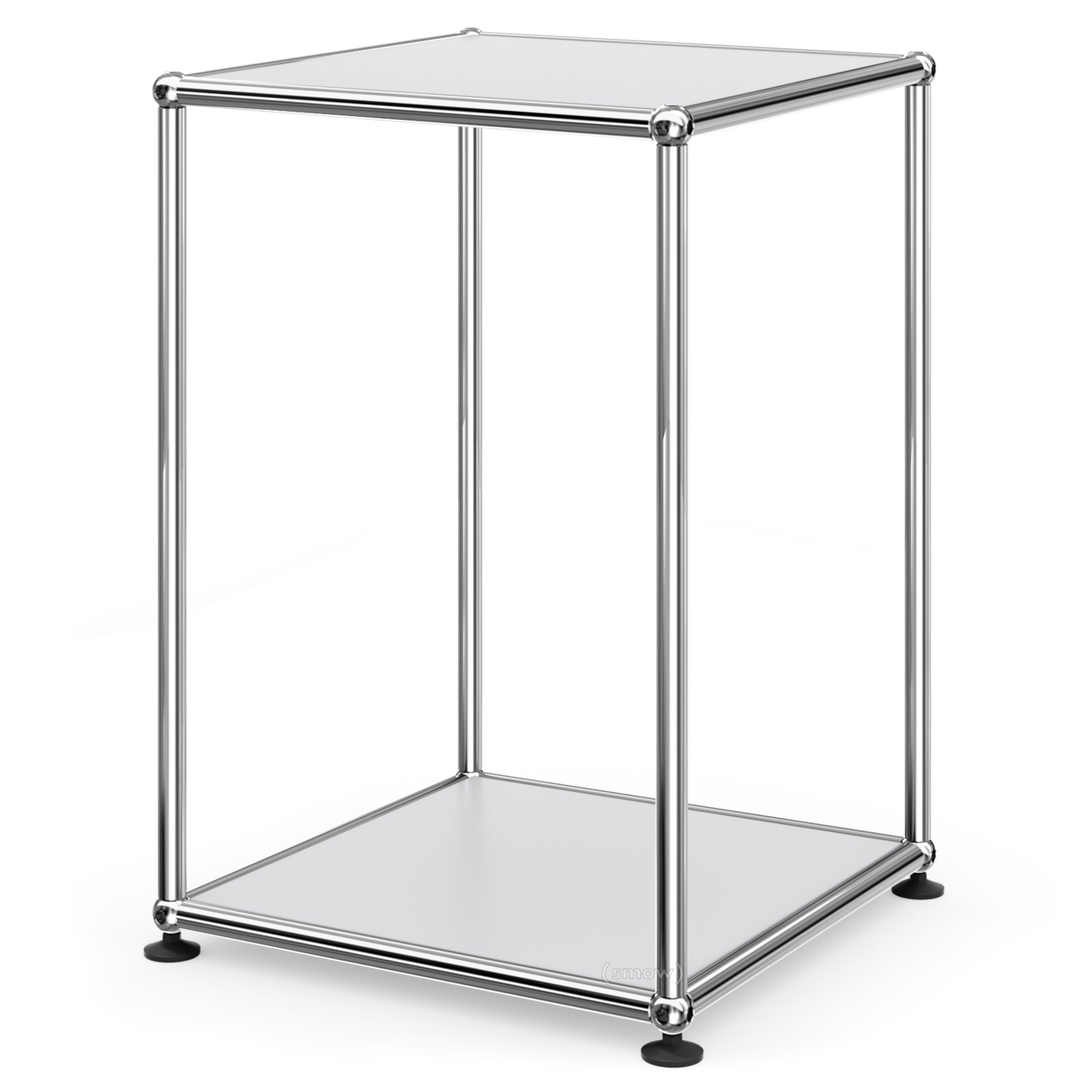 USM Haller High Side Table 35, Both panels metal, USM matte silver ...