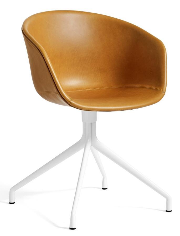 About A Chair AAC 21, Sense leather - cognac, White powder coated ...